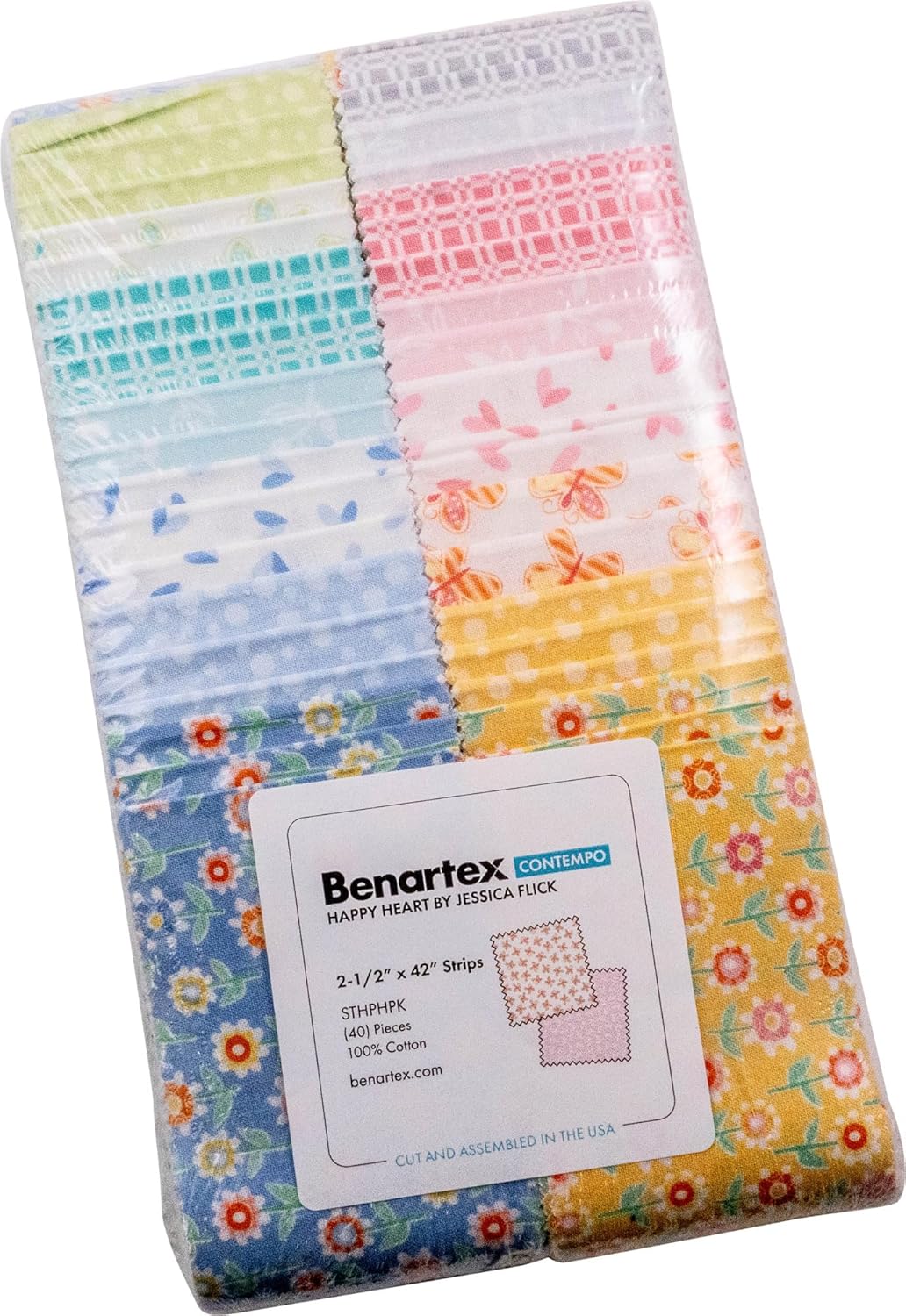 Jessica Flick Happy Heart Strip-Pies 40 2.5-inch Strips Jelly Roll ...
