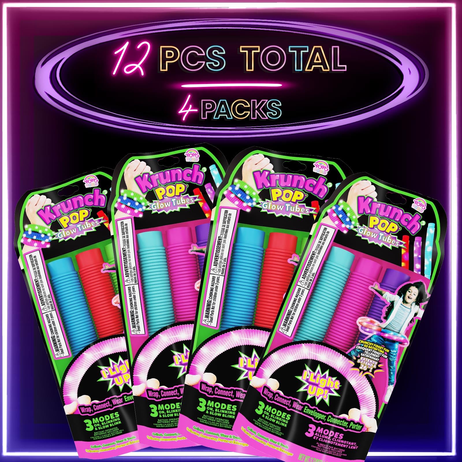 Amazon.com: Krunch Pop Glow Tubes - Glow Sticks and Glow Tubes for Kids ...
