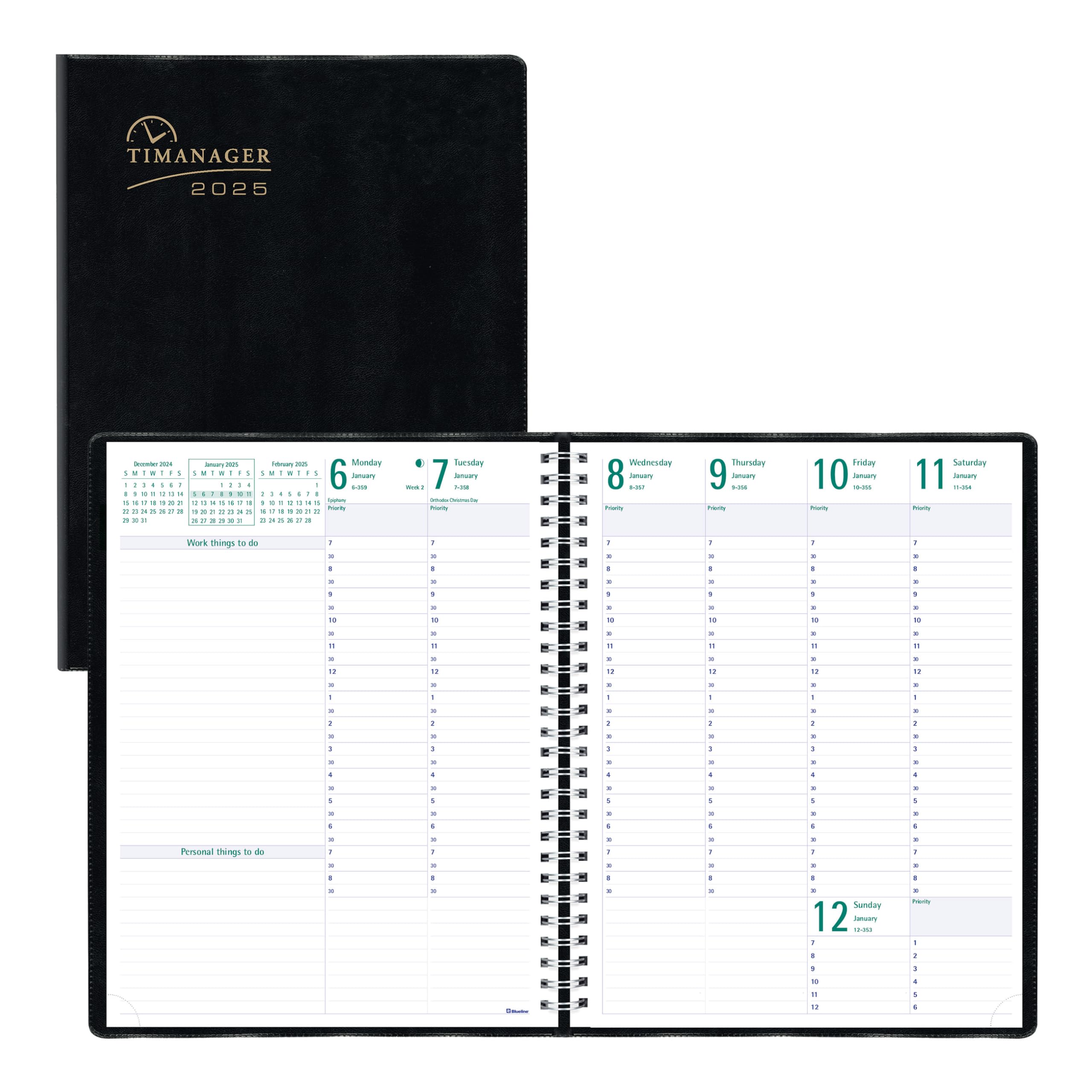 Blueline® 2025 Timanager® Planifi-Action® Weekly/Monthly Planner ...