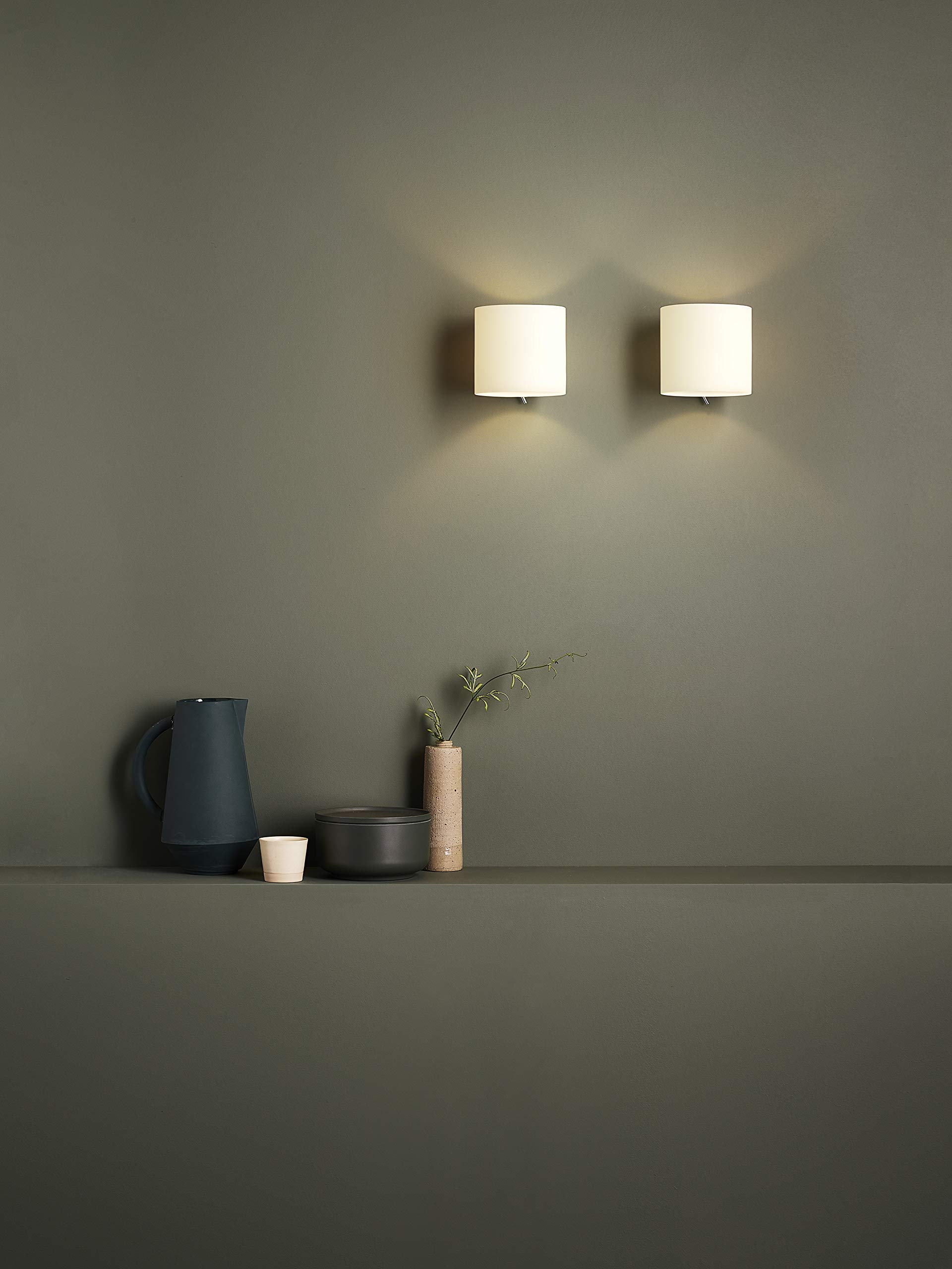 Astro Interior Wall Light, E14 (Small Edison Screw), White Glass – BigaMart