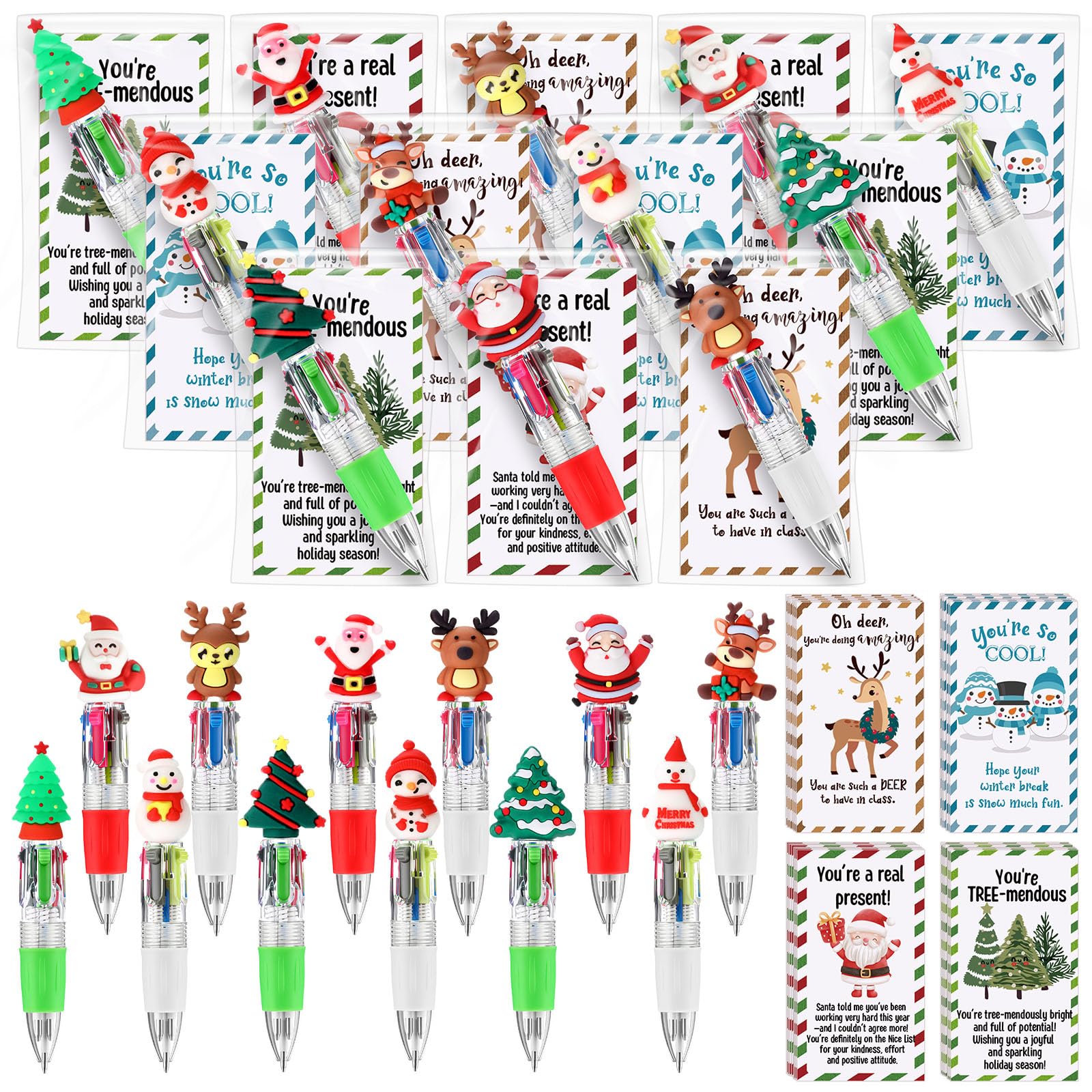 Snapklik.com : Tenceur 36 Sets Christmas Multicolor 4-in-1 Ballpoint ...