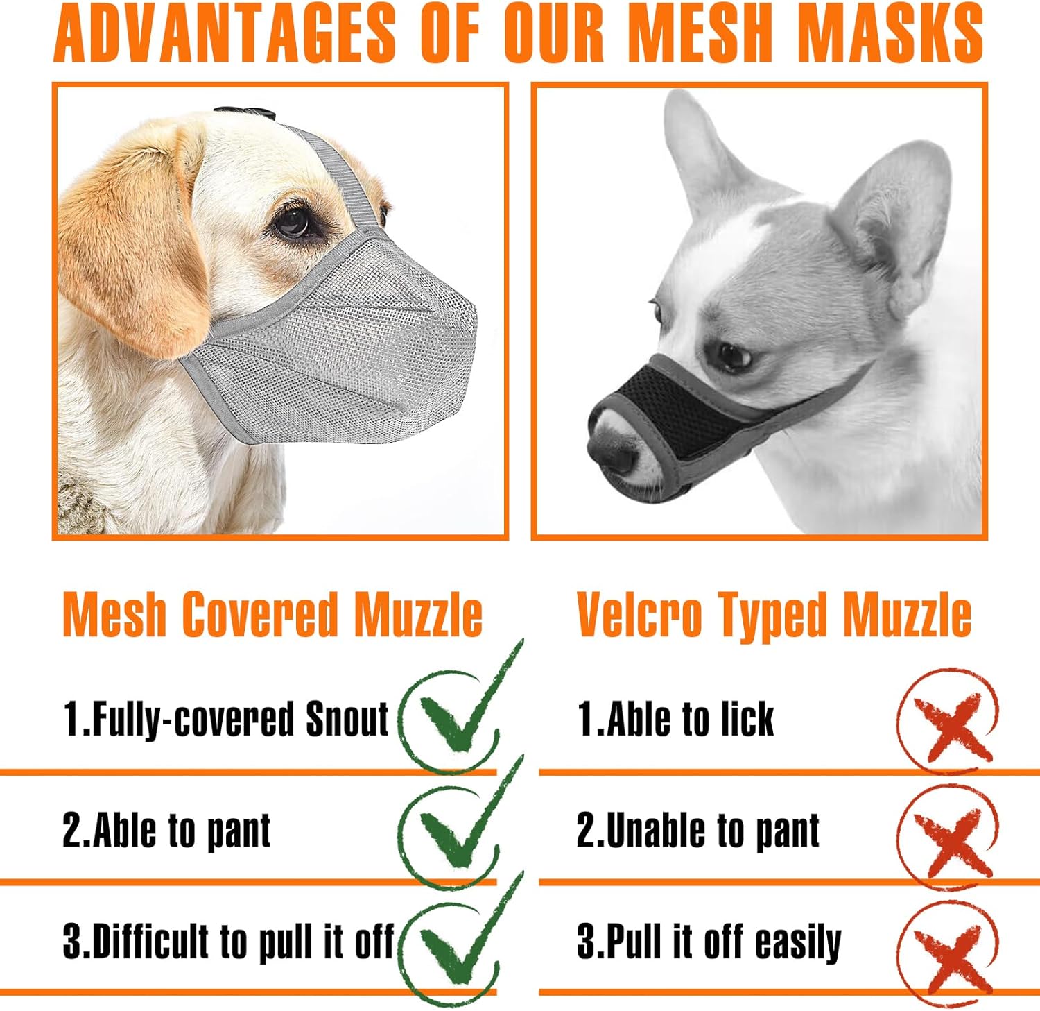 Bozal ajustable para perro, bozal de malla suave para perros pequeños ...