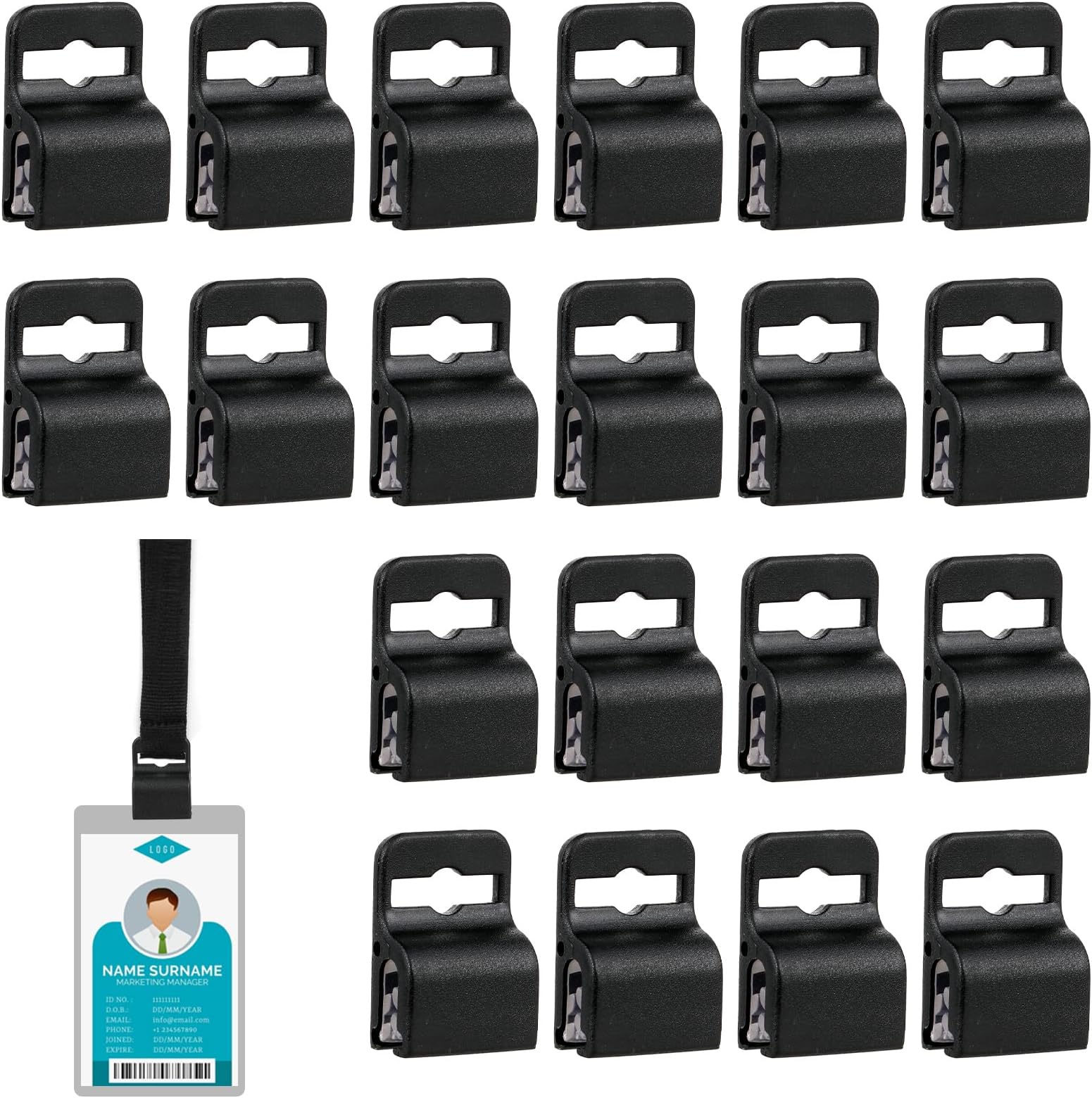Amazon.com : 20-Pack Black Gripper Card Holders - Plastic Clamp Style ...