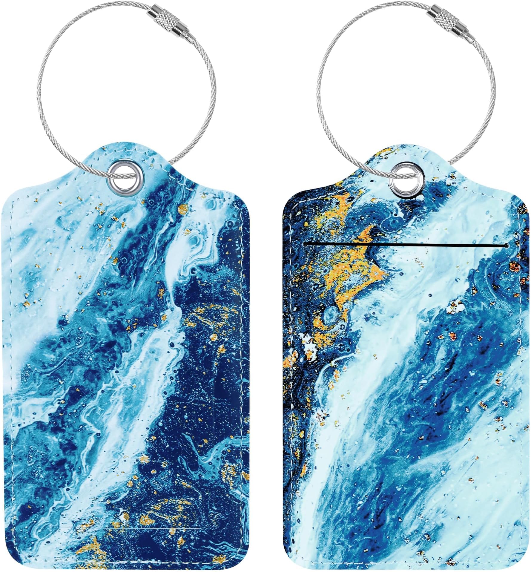 Amazon.com: Luggage Tags for Suitcases, 2 Pack Cute PU Leather Suitcase Tag Identifiers TSA ...