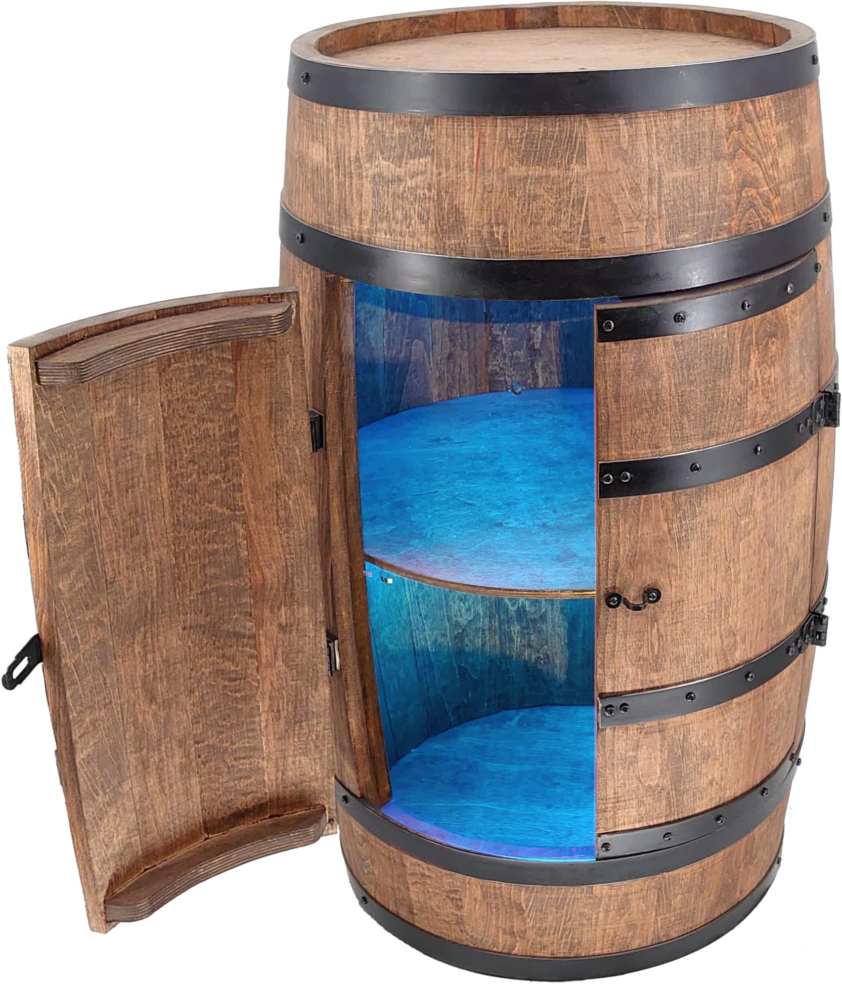 weeco Tonneau en Bois avec LED RGB et Deux Étagères – Mini Bar avec ...