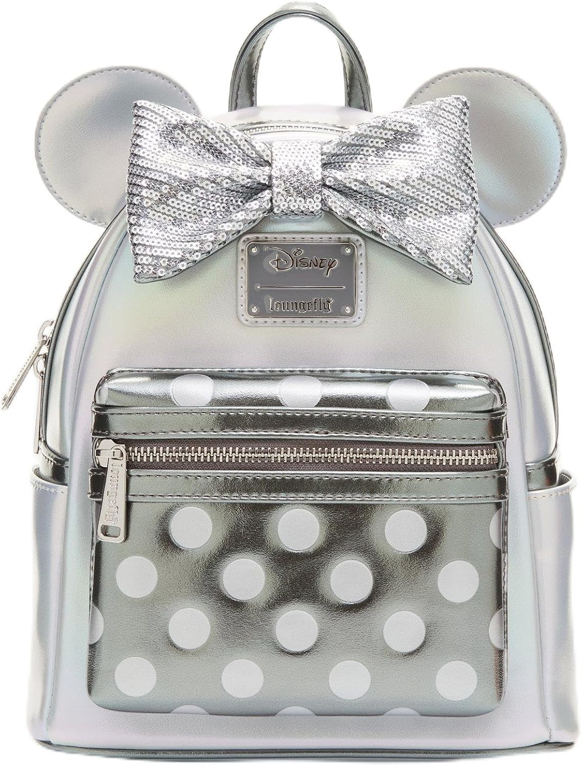 Amazon.com: Loungefly Disney100 Minnie Mouse Platinum Mini Backpack ...