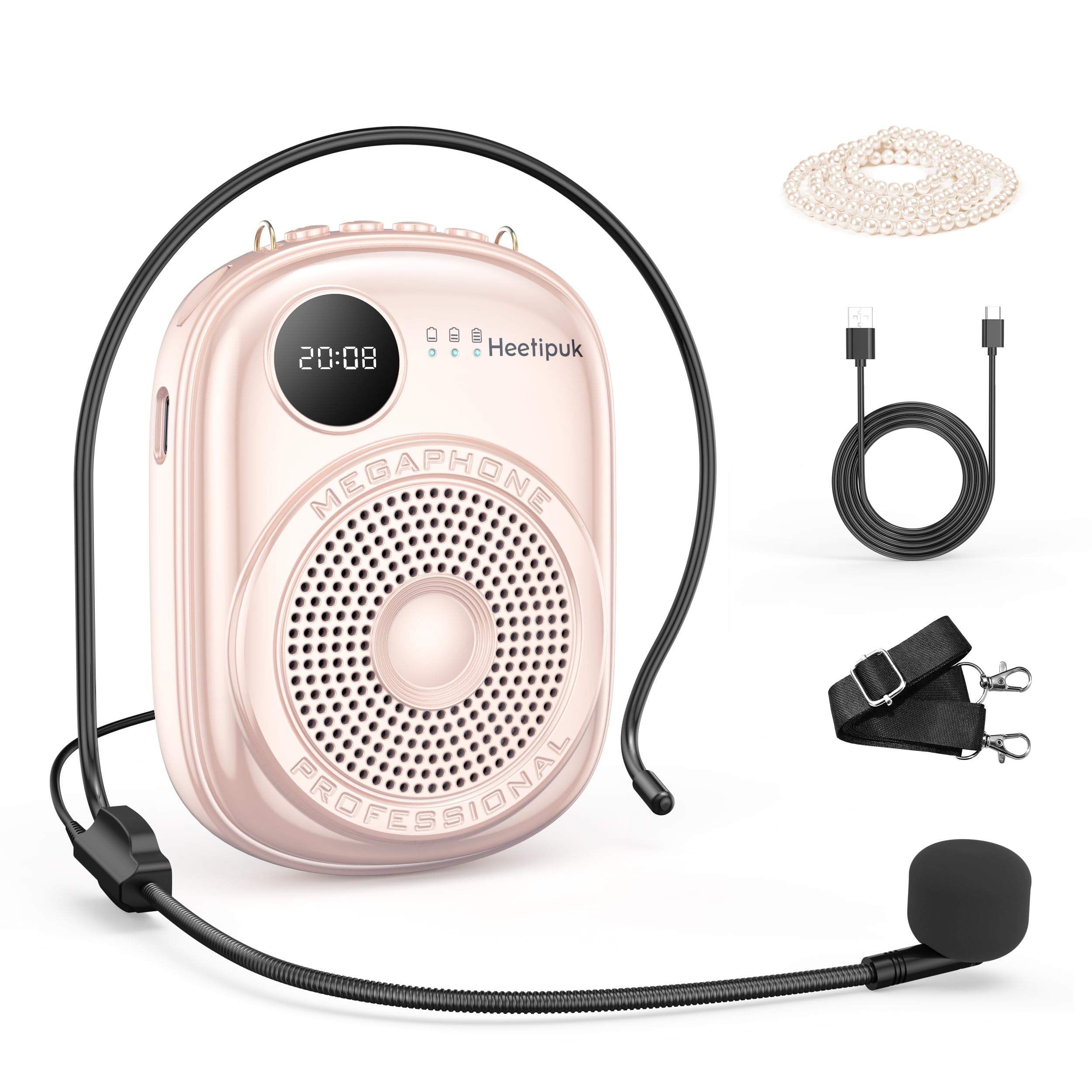 Amazon.com: Portable Voice Amplifier Wired Microphone and Speaker,PA ...