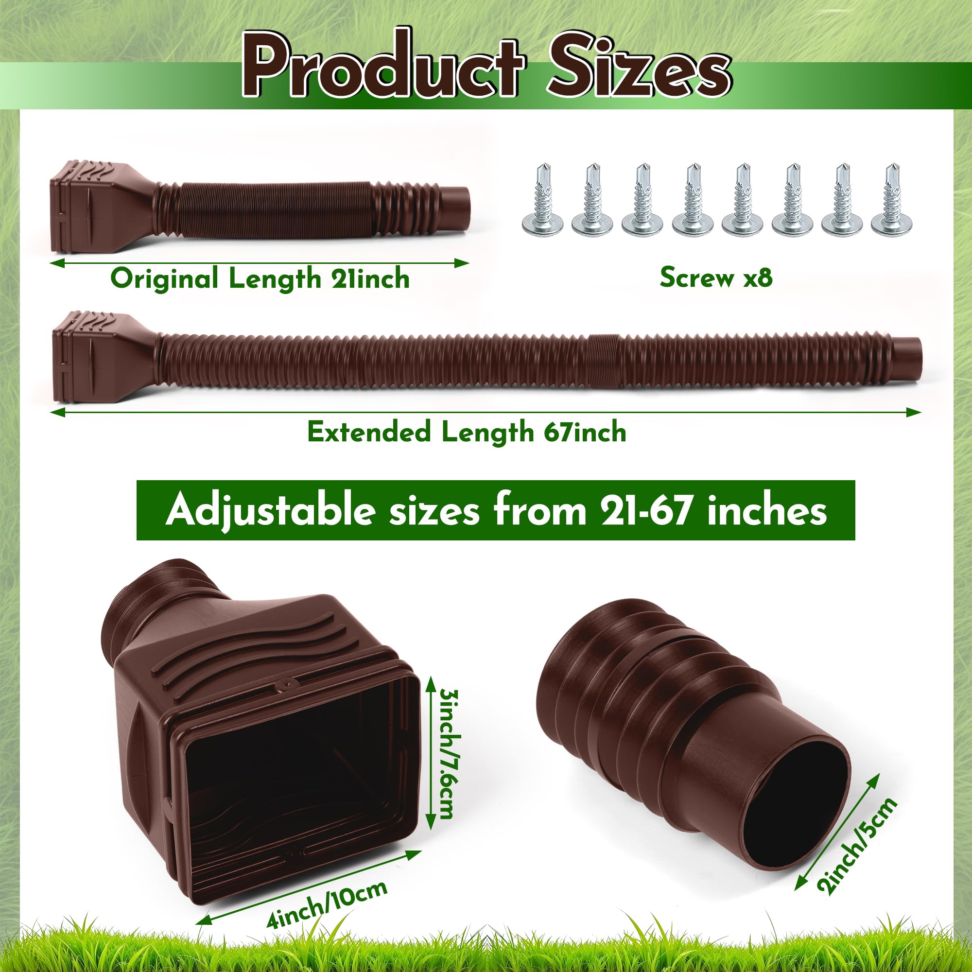 Snapklik.com : GQIRIL Rain Gutter Downspout Extensions - 2 Pack ...