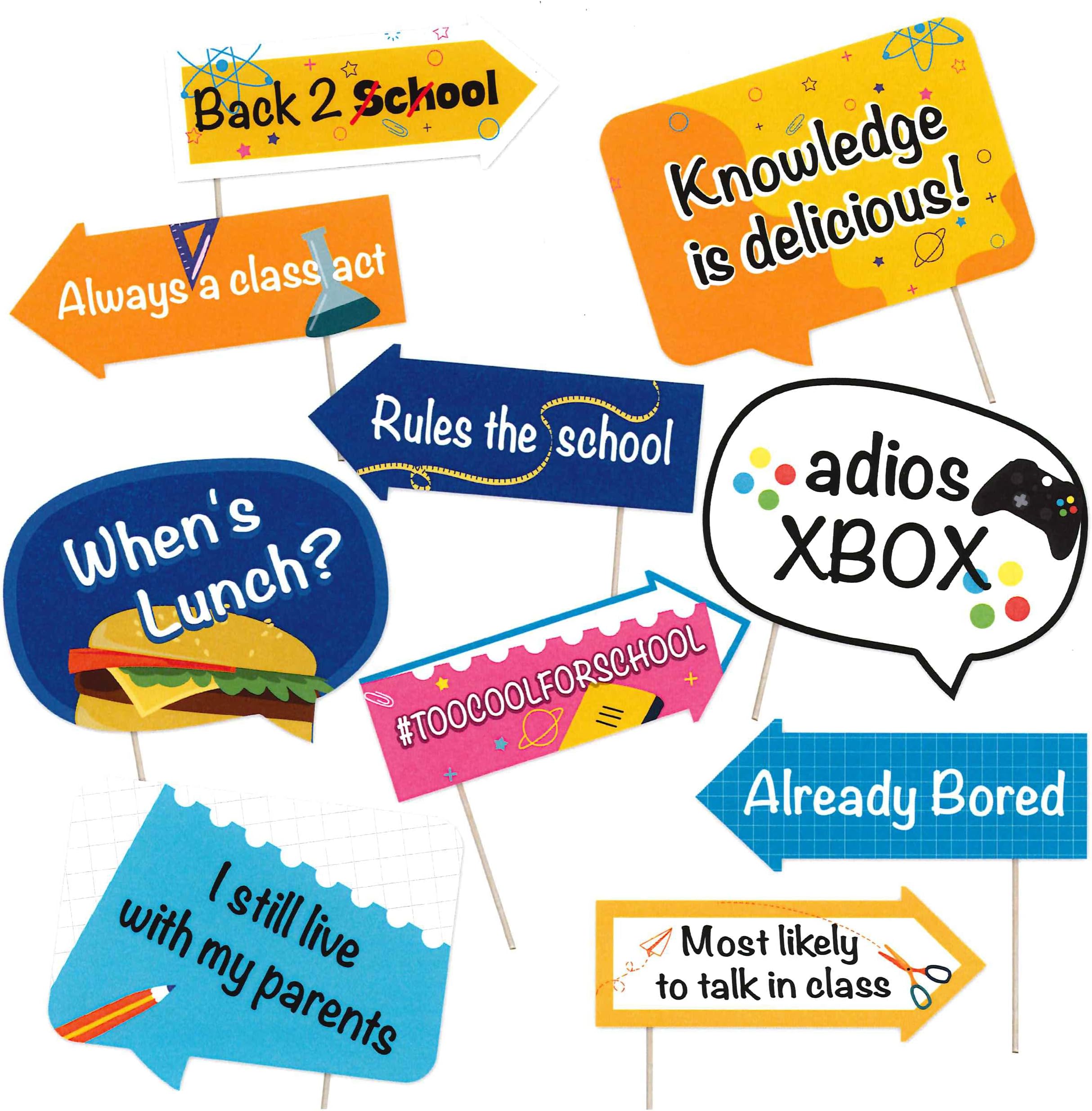 Amazon.com: 7-gost Back to School Party Photo Booth Props First Day of ...