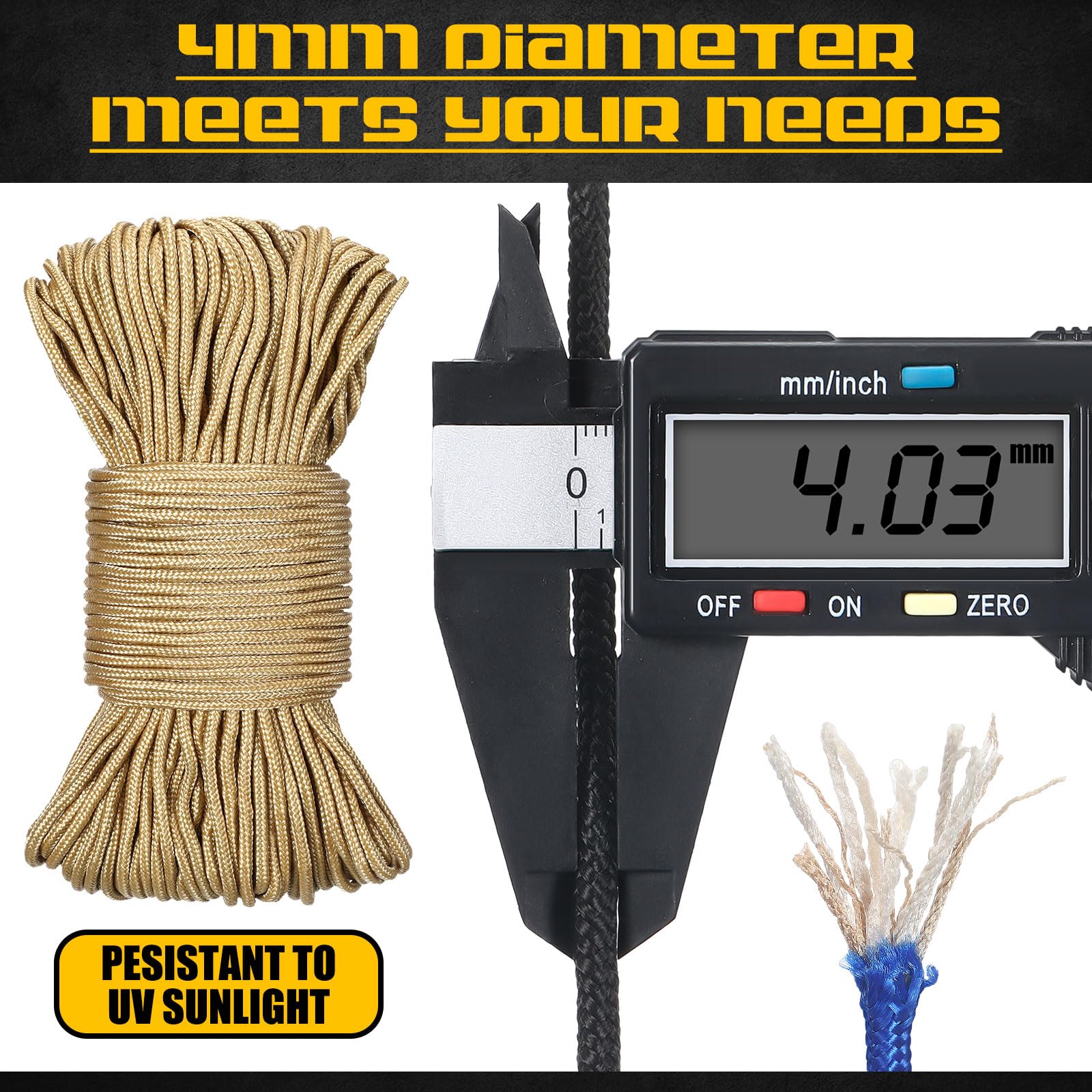 GliCraft 10 Strand 1000ft Paracord Rope 650lb Each Parachute Cord ...