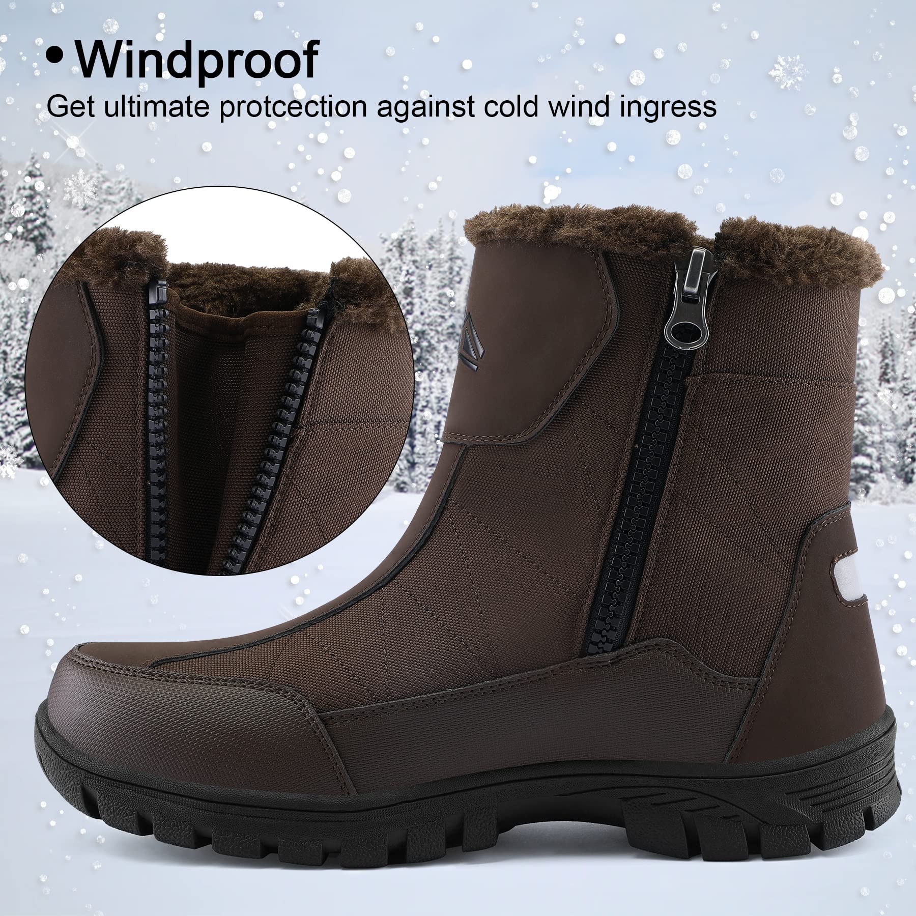 Snapklik.com : Mysoft Mens Insulated Winter Snow Boots Waterproof Fur ...