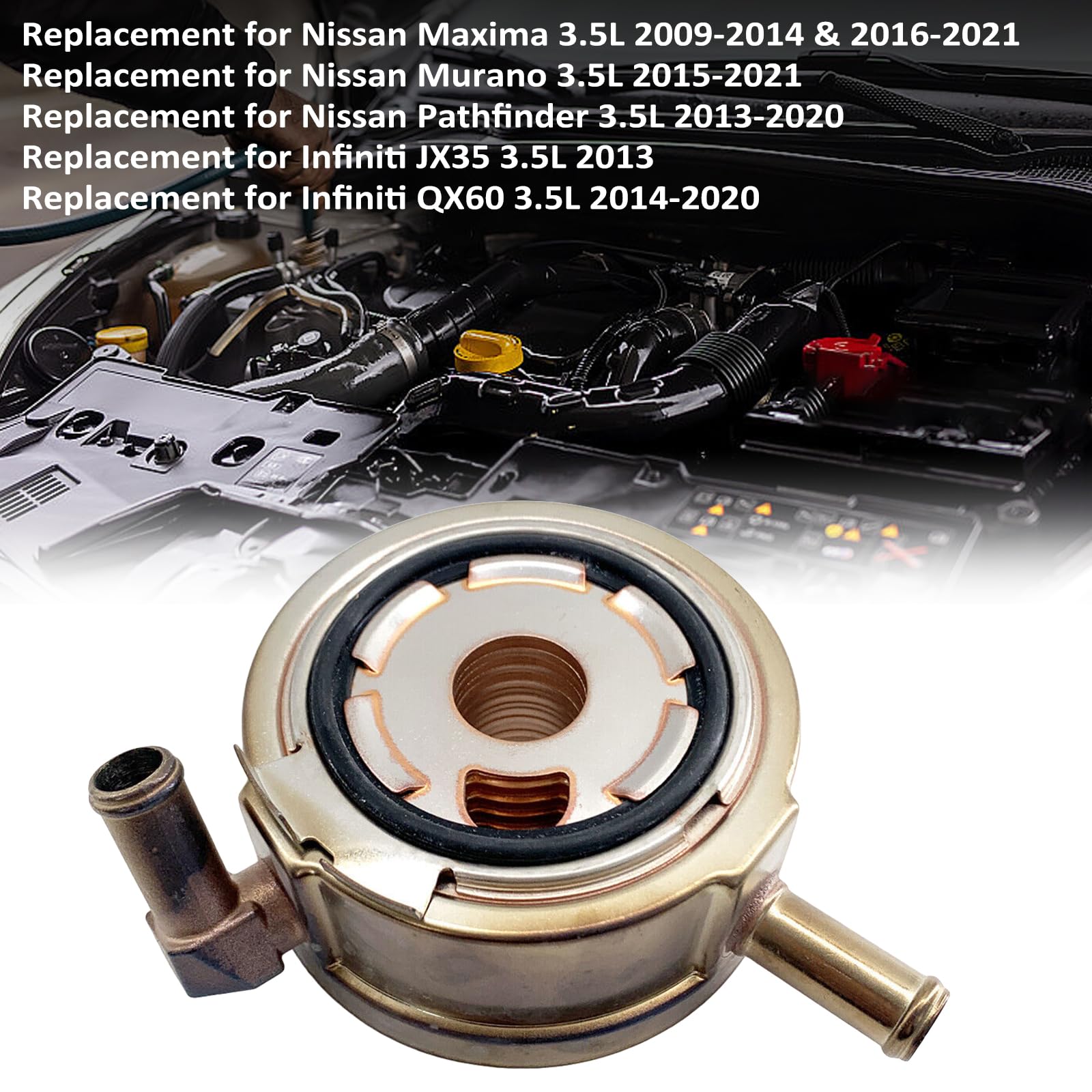 Amazon | エンジンオイルクーラー,日産マキシマ ムラーノ パスファインダー 3.5L 2009-2021 インフィニティ JX35 ...