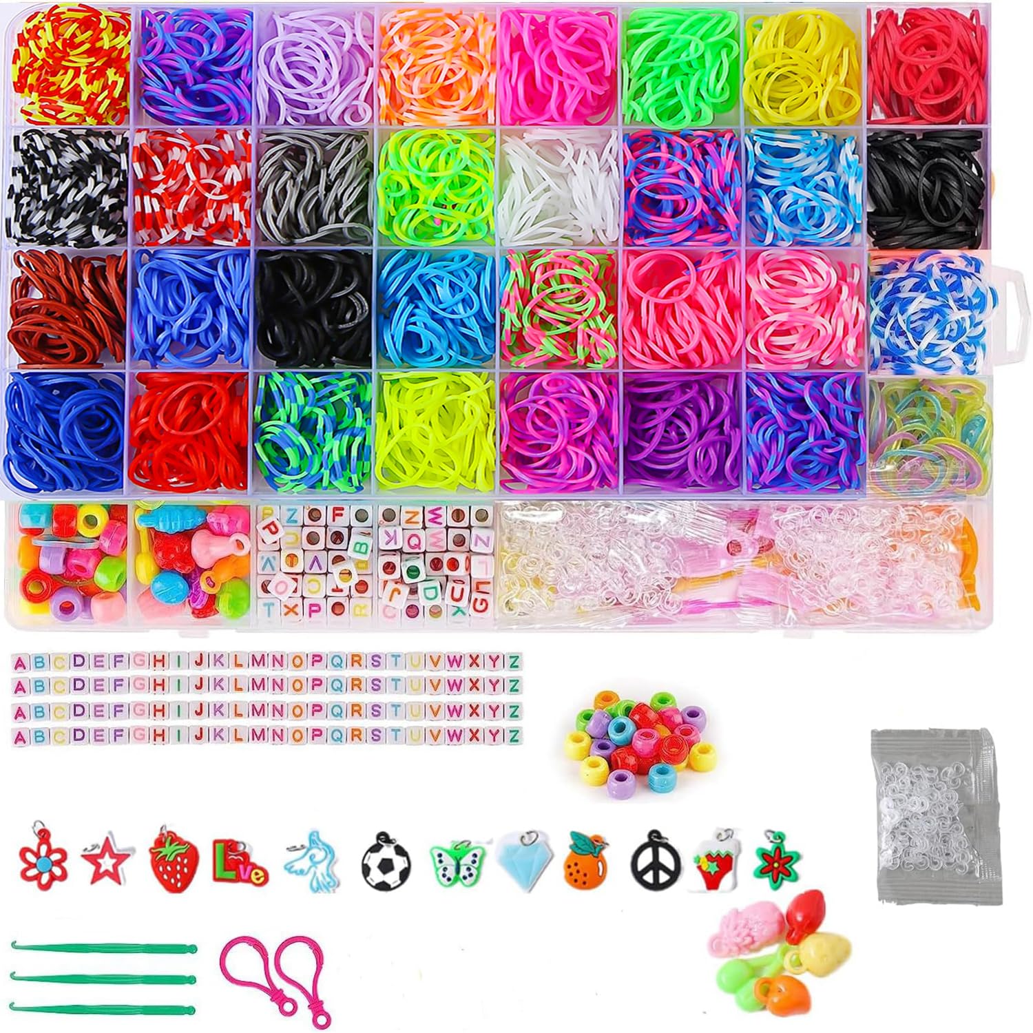Amazon.com: DDCOWP 2500+ Rubber Band Bracelet Kit, Loom Bracelet Making ...