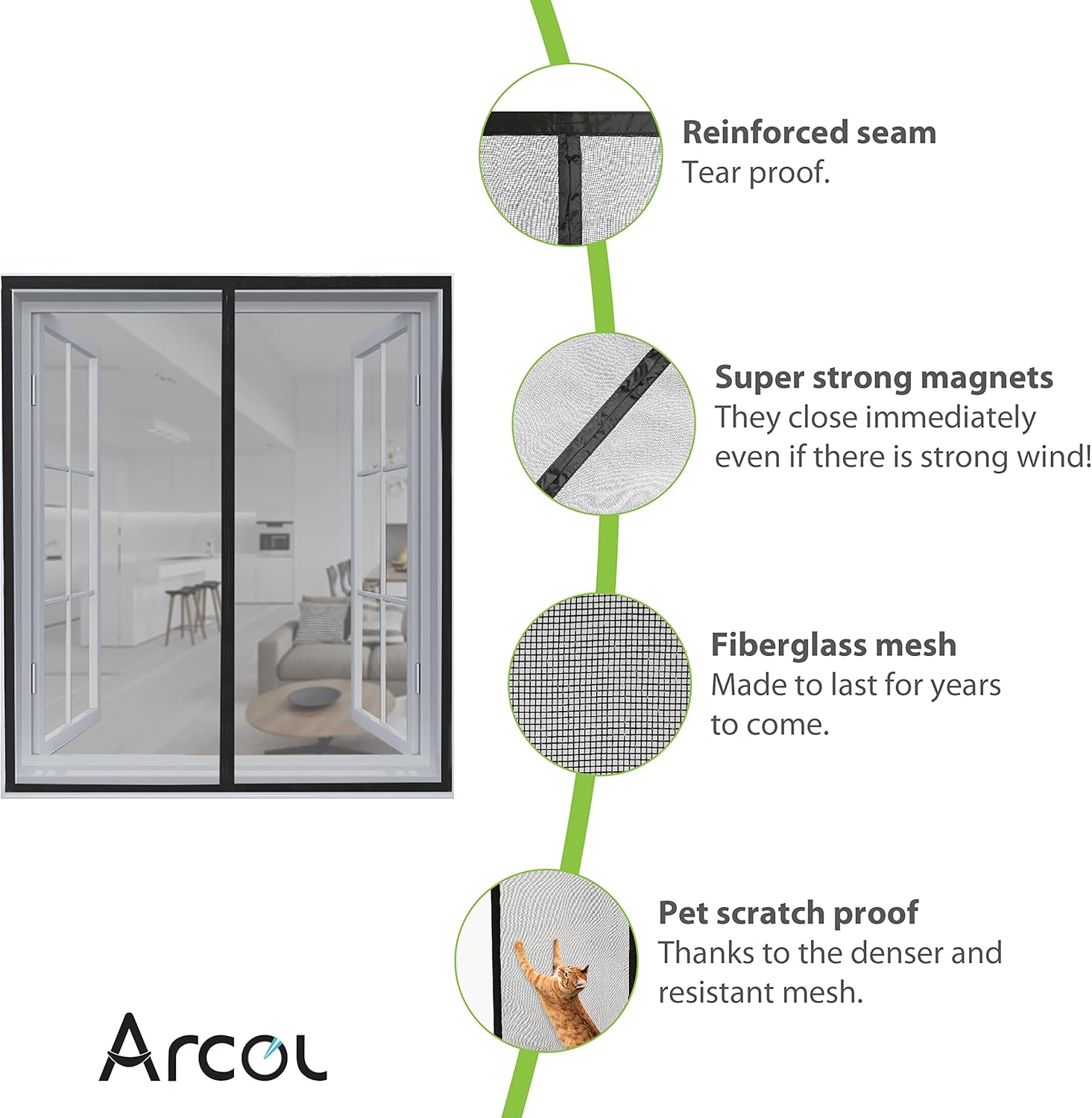 ARCOL Window Net Screen with Magnet – This Mesh Screen for Window Lets ...