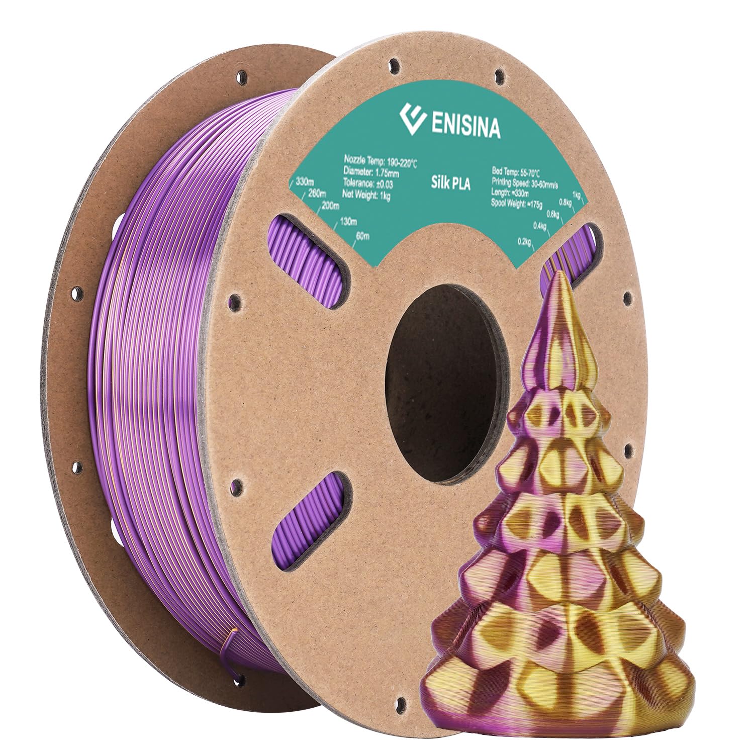 Amazon.com: Silk PLA Filament 1.75mm, ENISINA Silk Dual Color Filament ...