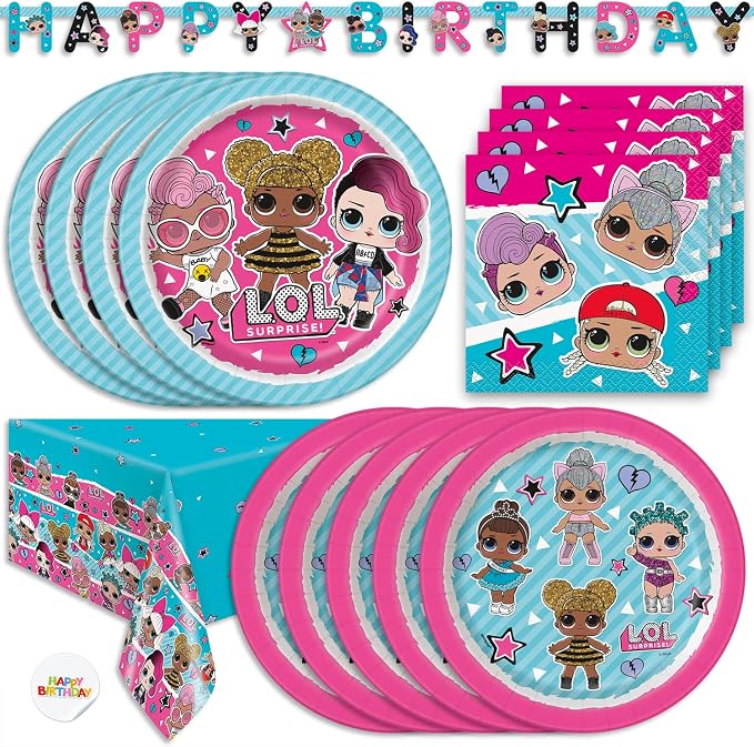 Amazon.com: LOL Suprise Party Supplies Bundle, Serves 16 With - Plates ...