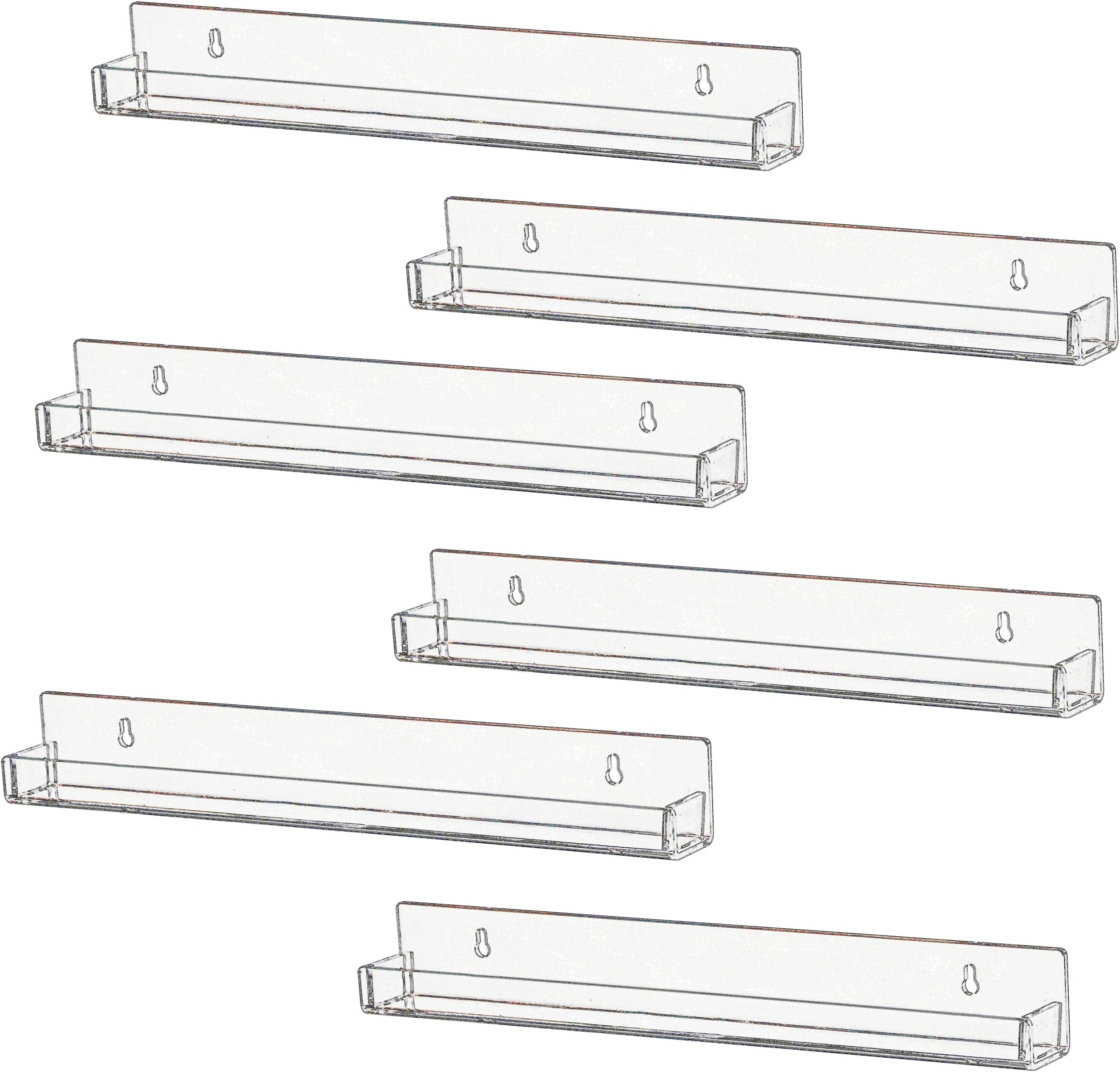 Amazon.com: 8 Pcs Acrylic Floating Shelves 24 Inch Clear Bathroom ...