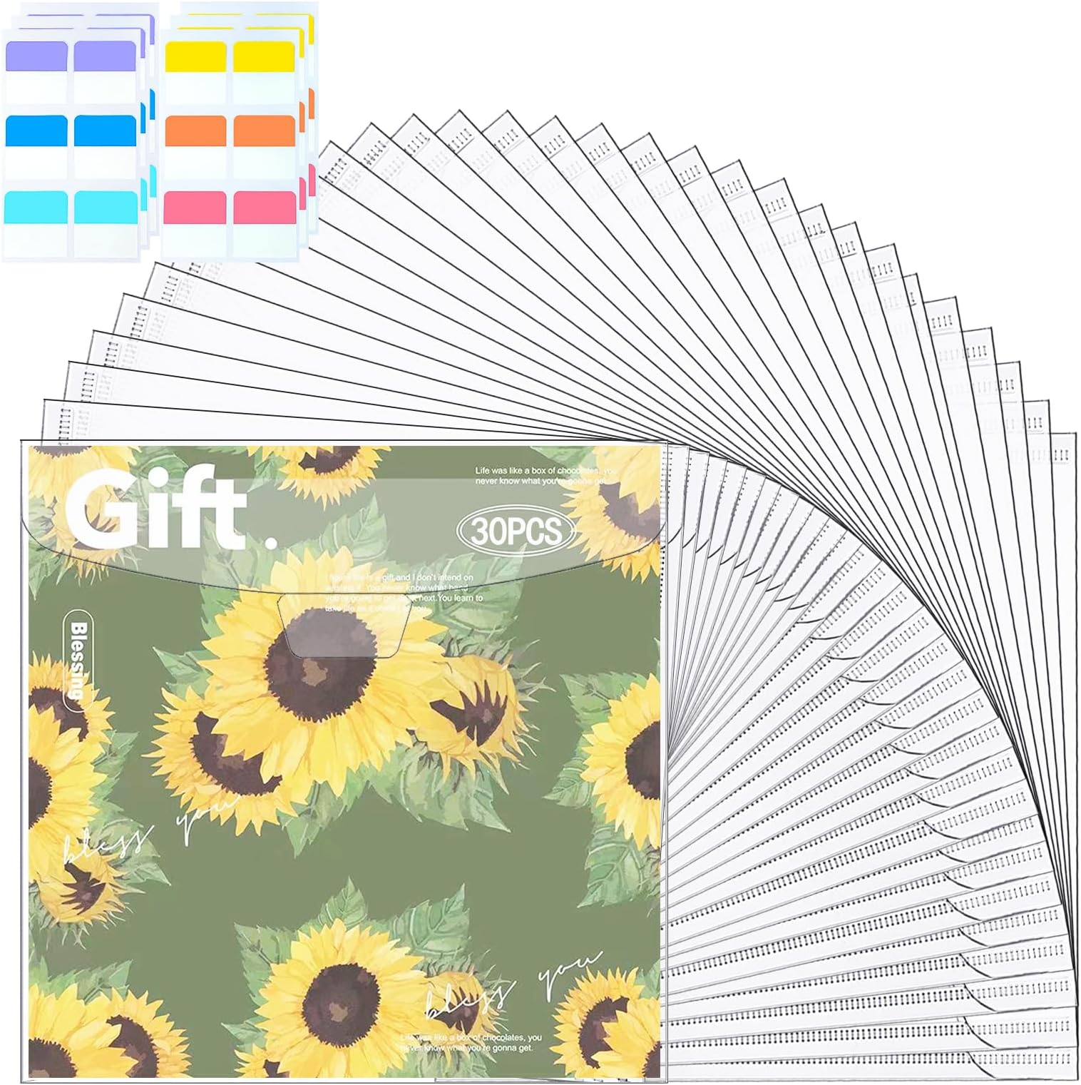 Amazon.com: Caydo 50 Pieces Scrapbook Paper Storage with Buckle Design ...
