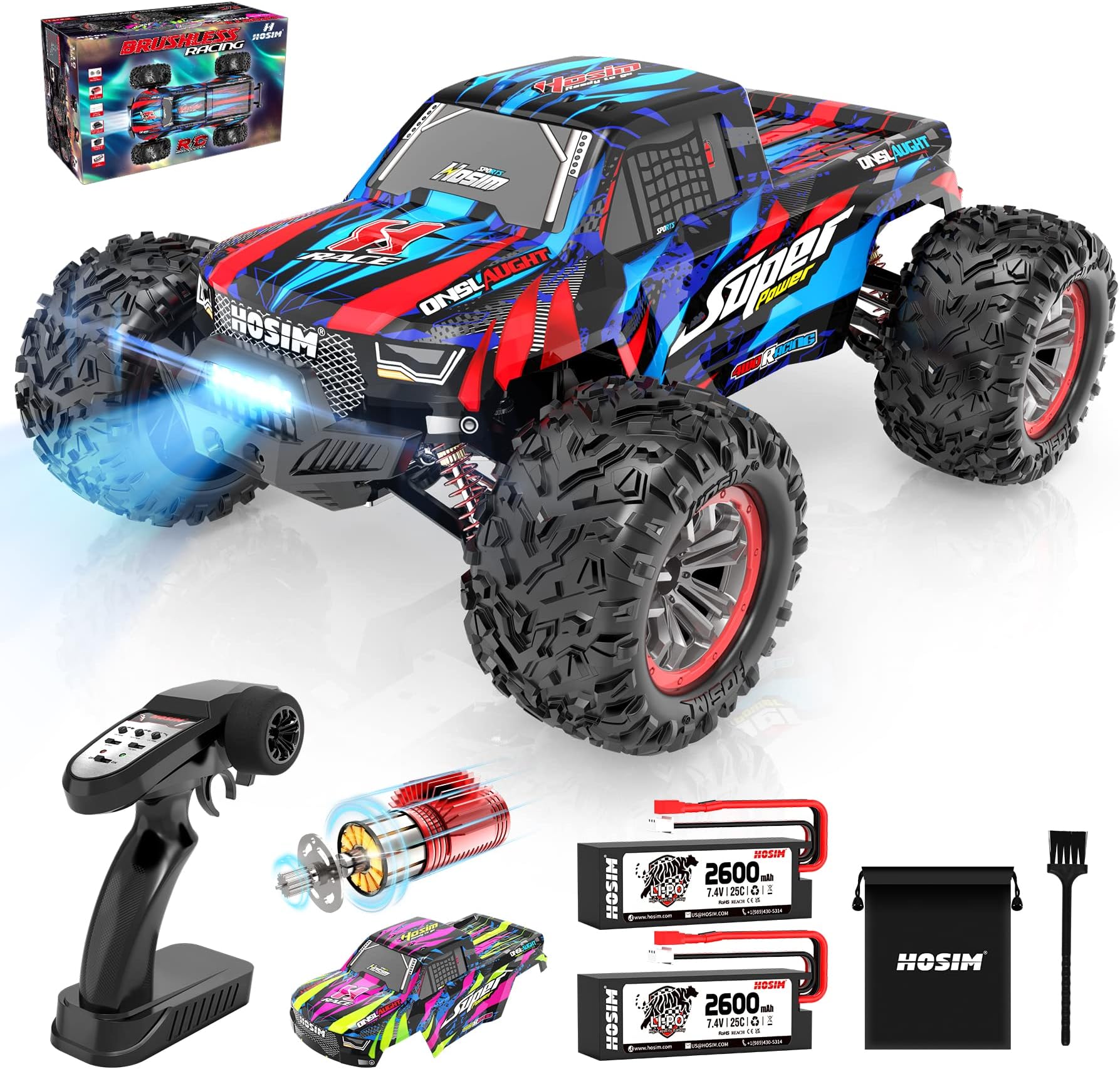 Hosim 1:10 68+ Kmh Brushless RC Cars For Adults, High Speed Remote ...