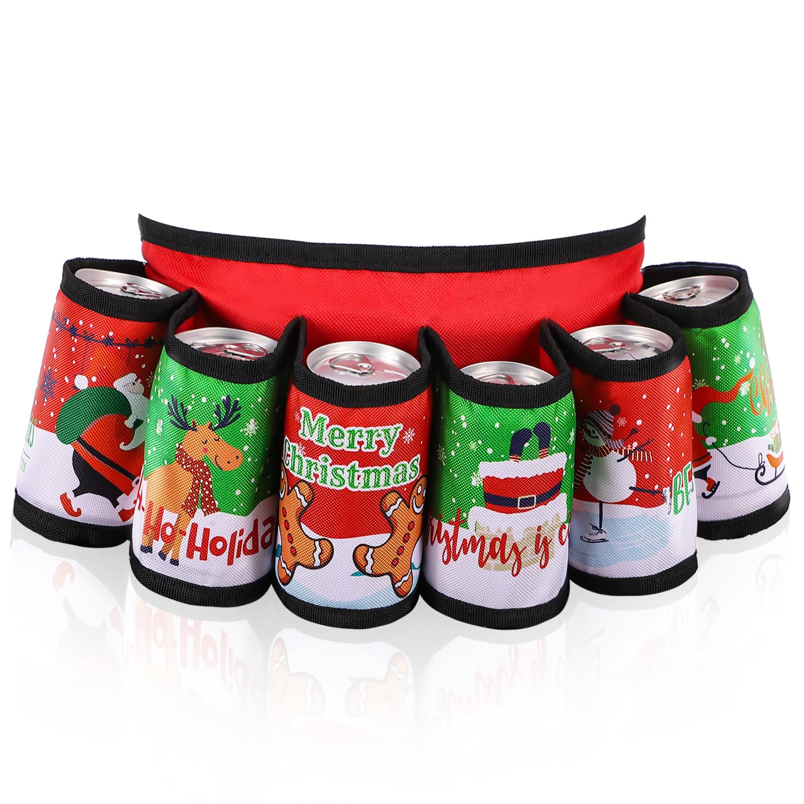 Amazon.com: Weewooday 6 Packs Christmas Themed Beer bandolier Belt Xmas ...