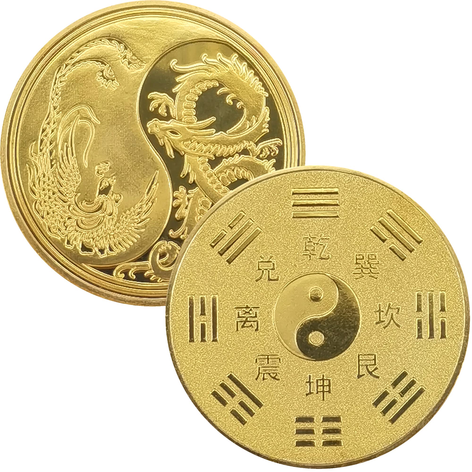 Buy Yin Yang Loong and Phoenix The Eight Diagrams Challenge Coin Online ...
