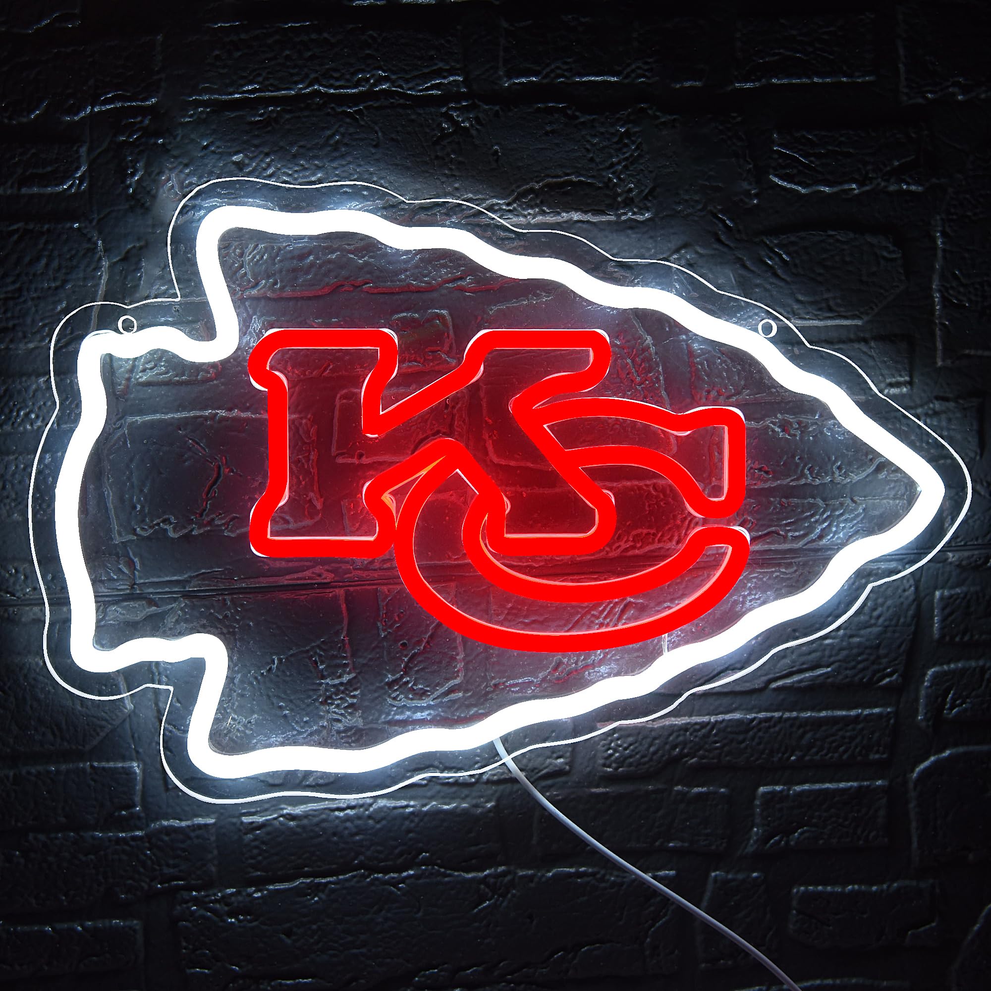 Amazon.com : Football Neon Sign for Wall Decor Chiefs Team Led Sign for ...