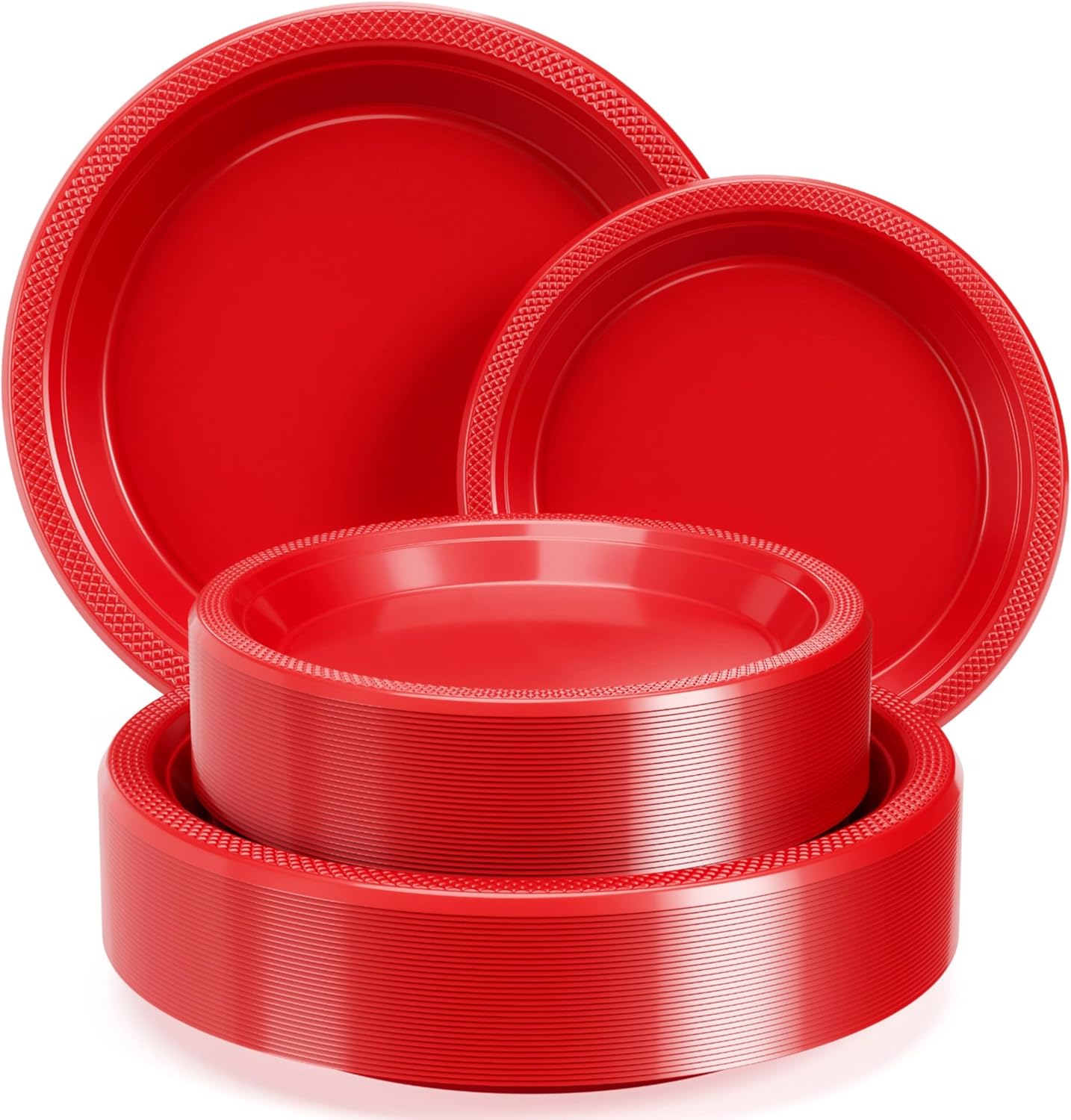 Amazon.com: Exquisite 9 & 7 Inch. Dinner Plate Combo 100 Pack Red ...