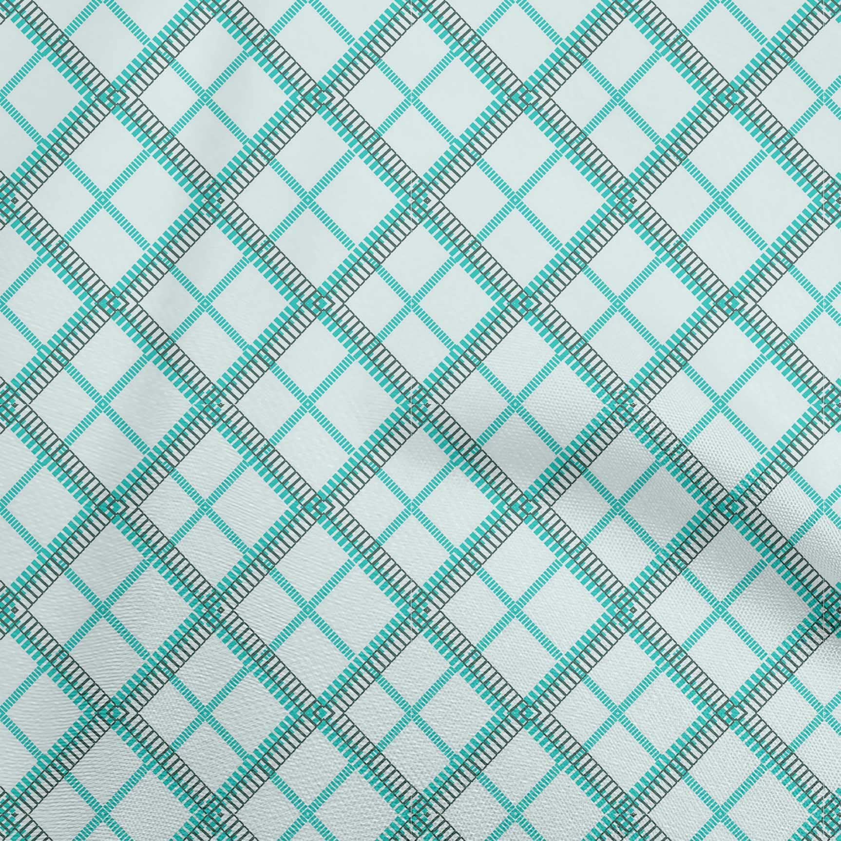 Turquoise Geometric Fabric
