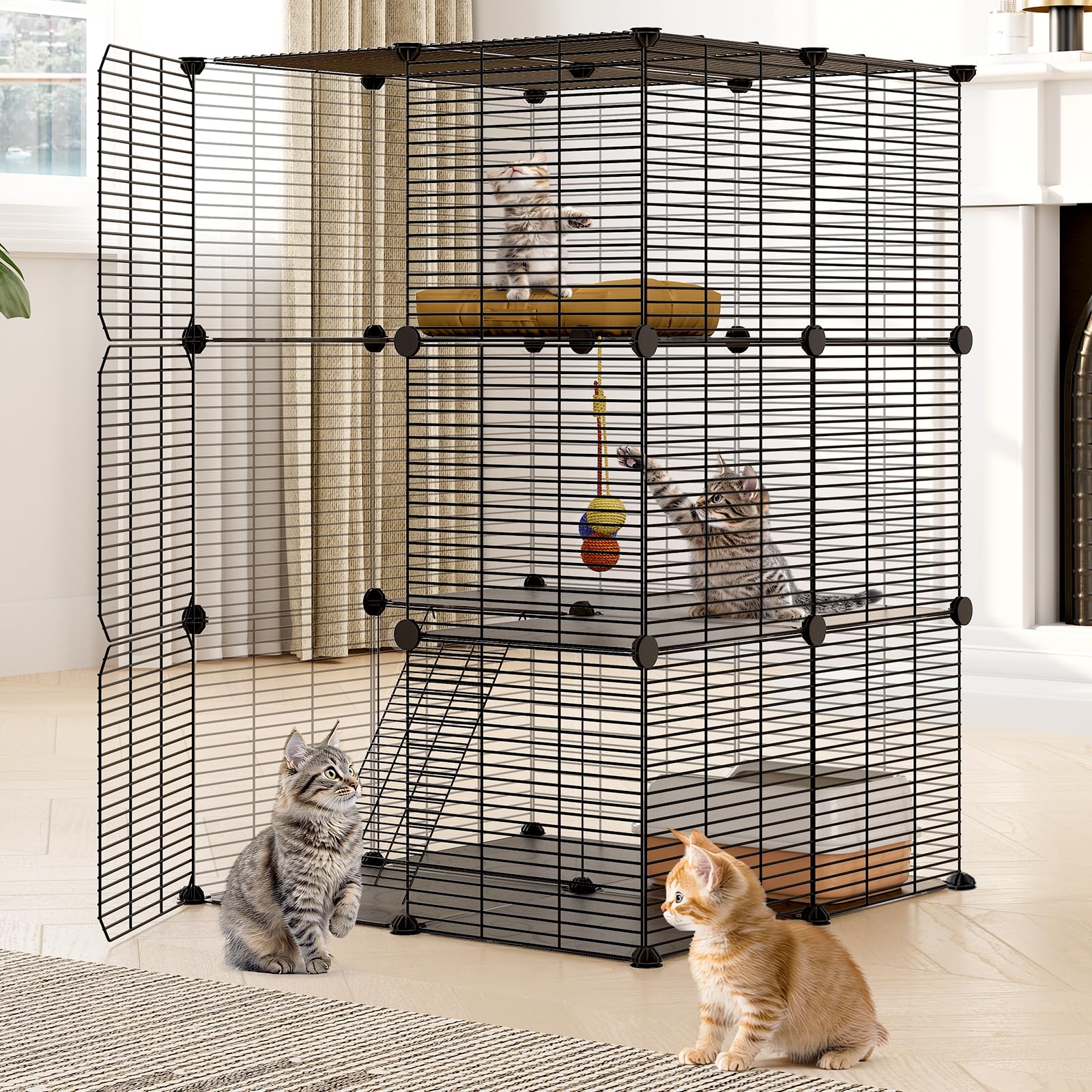 Indoor Cat Cages Enclosures Oneluck 3 Tier Cat Cages Indoor Enclosure