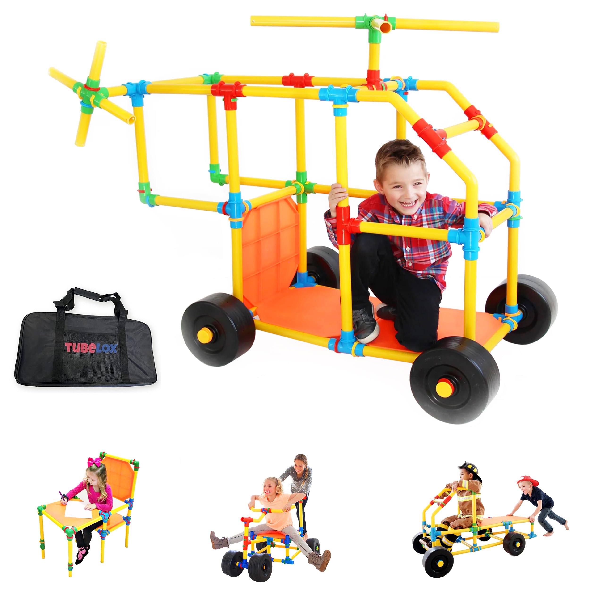 Amazon.com: Tubelox Deluxe Building Toys Set - Kids STEM Toys for ...