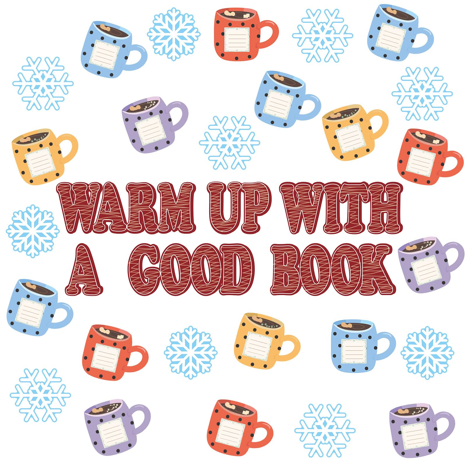 Amazon.com: 70 Pcs Snowflake Bulletin Board Cutouts Set Winter ...