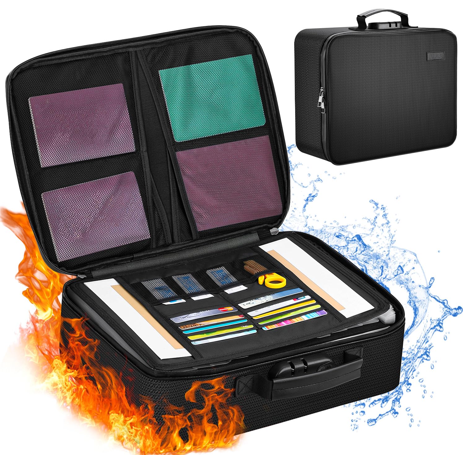 Waterproof File Organizer With Multiple Compartments Fireproof ...