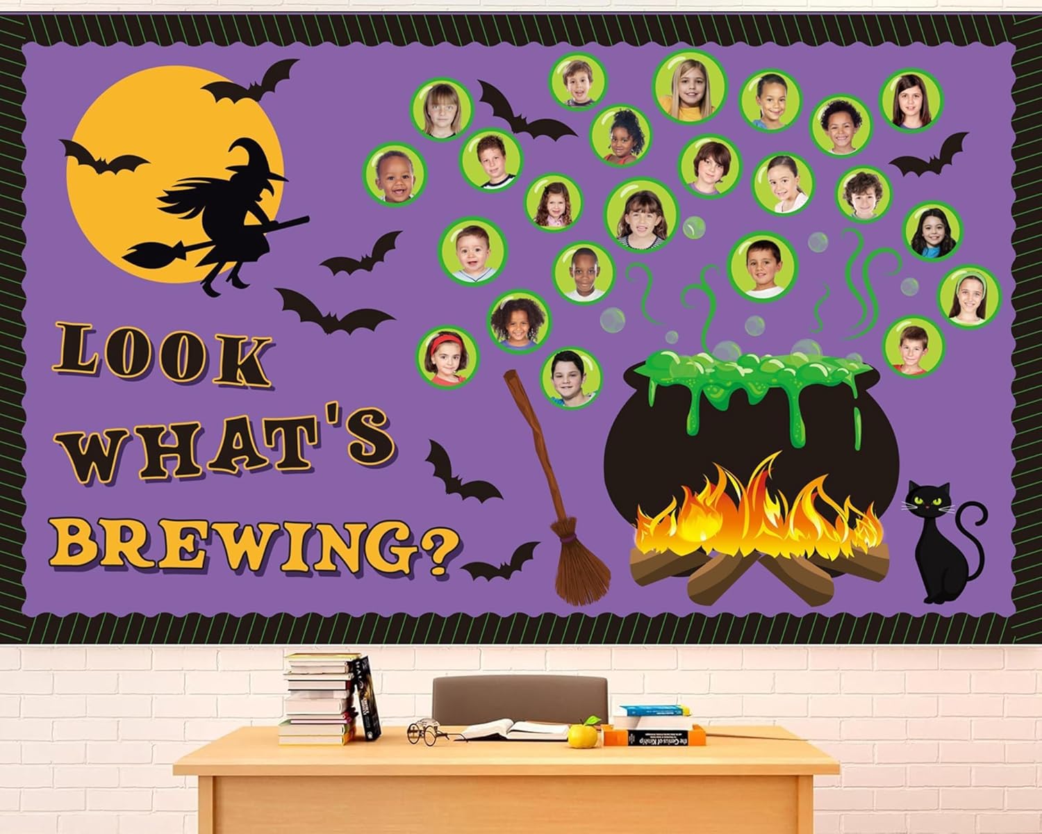 Amazon.com: Halloween Bulletin Board Set DIY Photo Craft Magic Jar ...