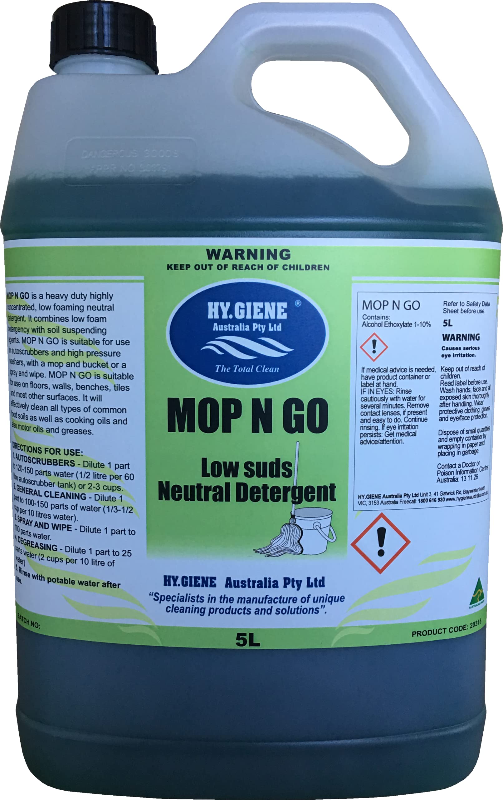 MOP N GO Low Foaming Neutral Floor Cleaner 5L : Amazon.com.au: Home