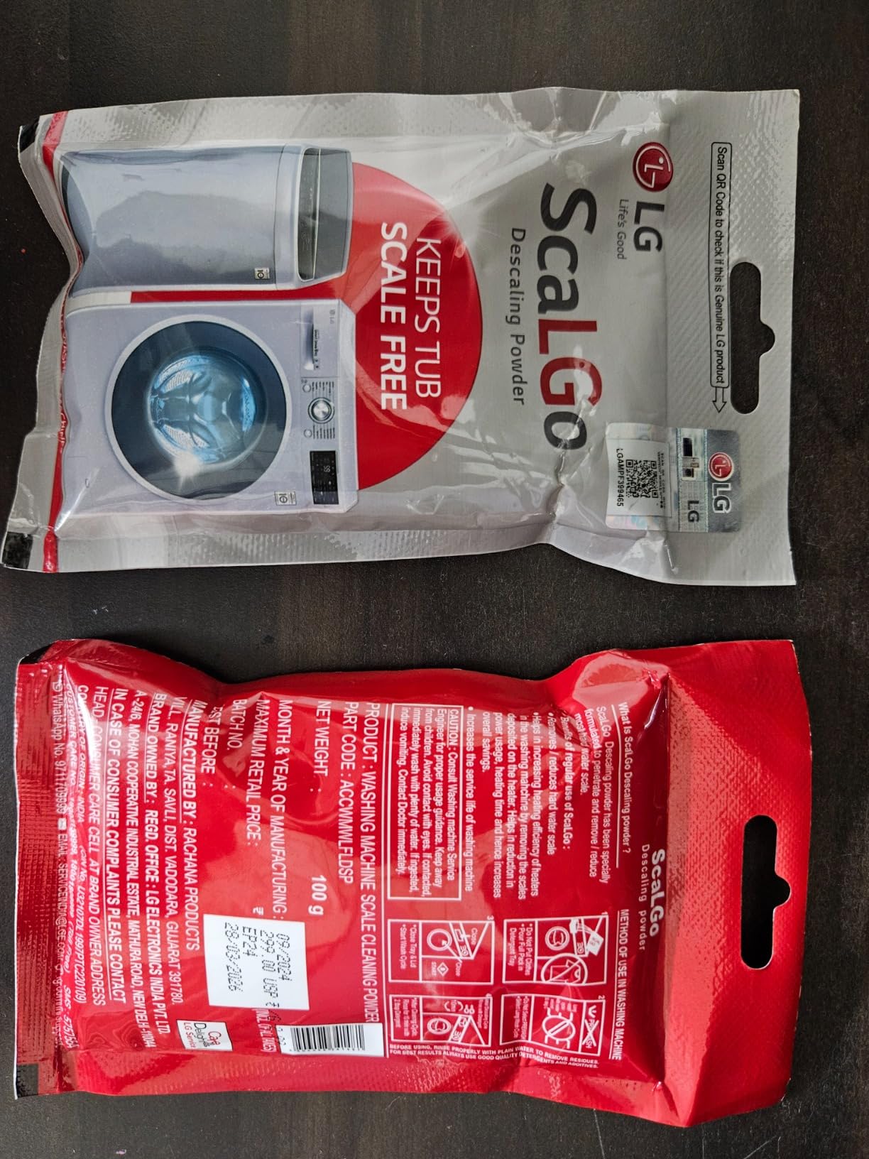 LG ScaLGo Washing Machine Cleaner Descaling Powder For Front Load and ...