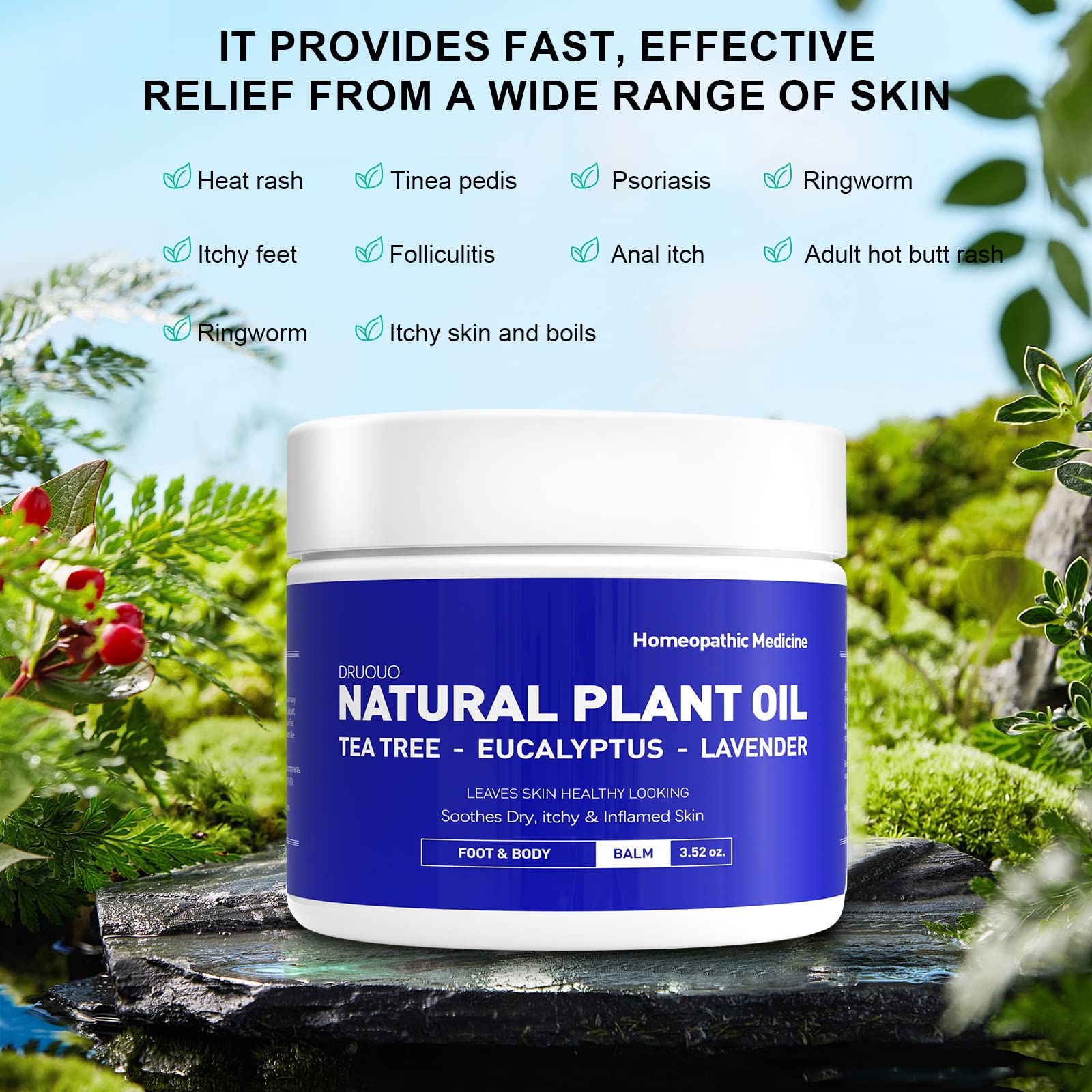 Buy Tea Tree Oil Balm, Foot Itch Relief Cream, Armpit Rash, Athlete's ...