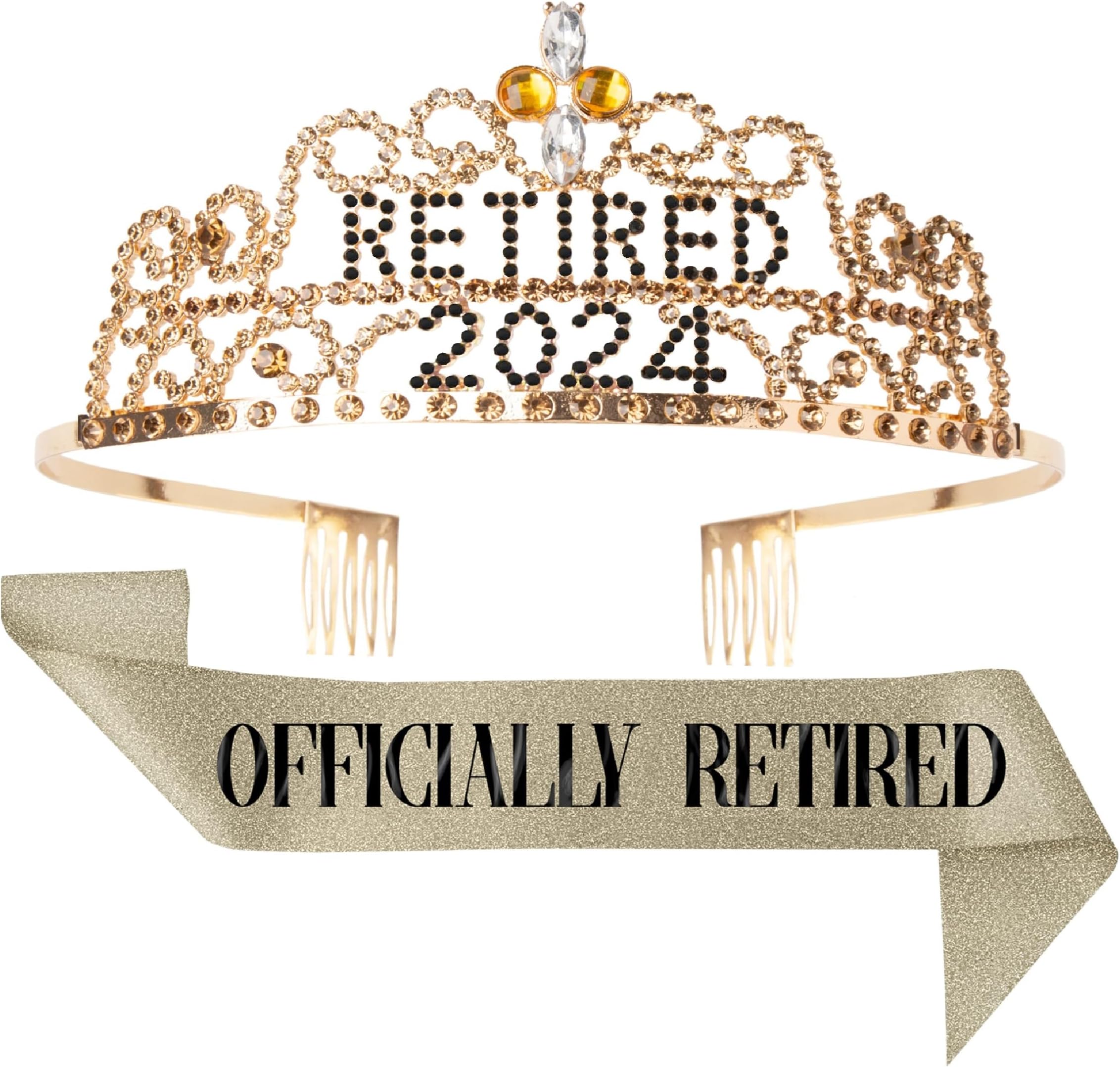 Amazon.com: JETKONG Retirement Party Decorations Retired Tiara/Crown ...