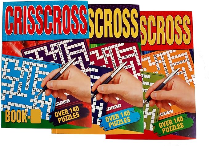 PACK OF 3 - A5 Criss Cross Puzzles Book : Amazon.co.uk: Toys & Games
