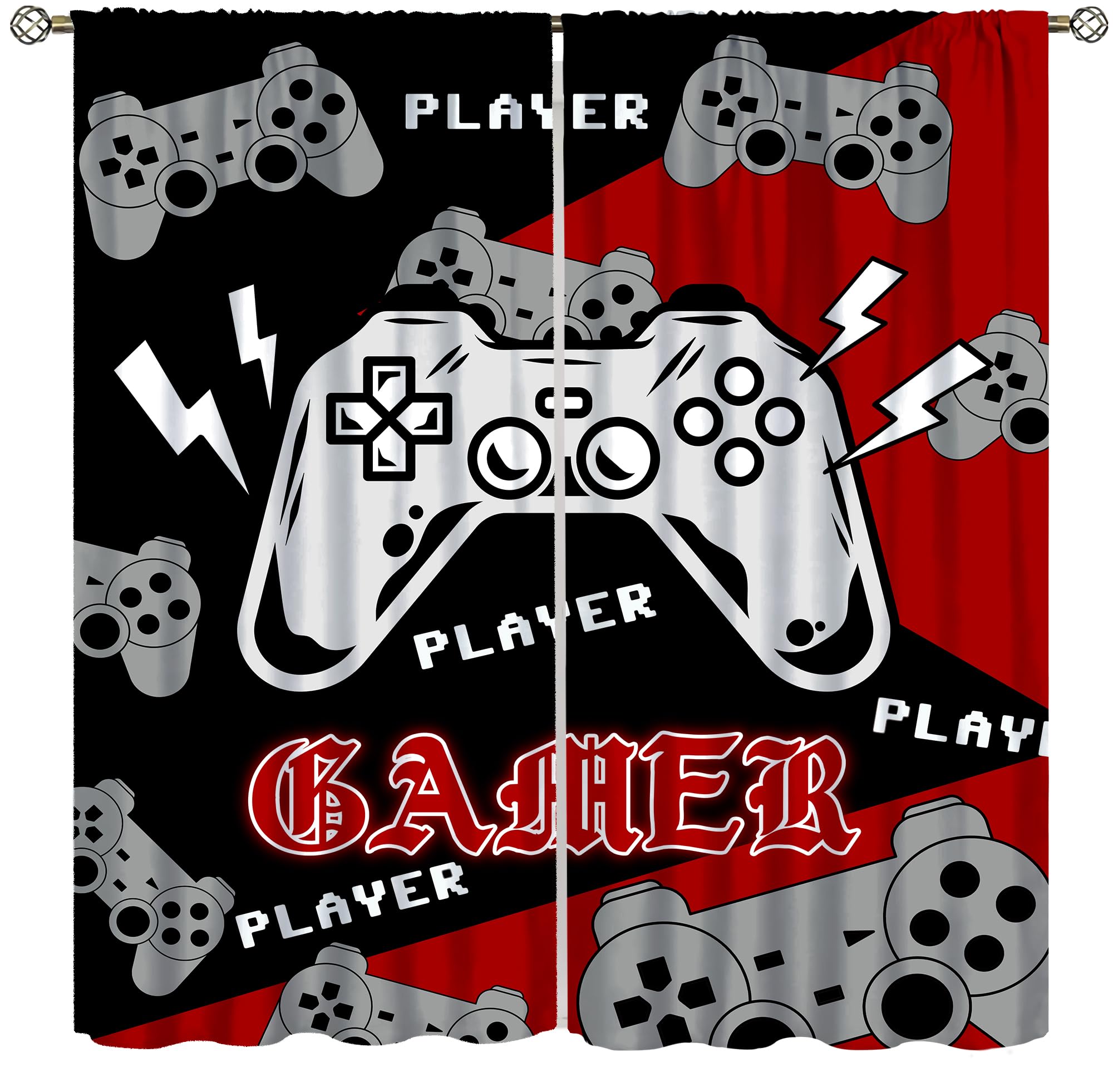 Amazon.com: SENRUEGT Gaming Curtains for Boys Bedroom Kids Gamer Room ...