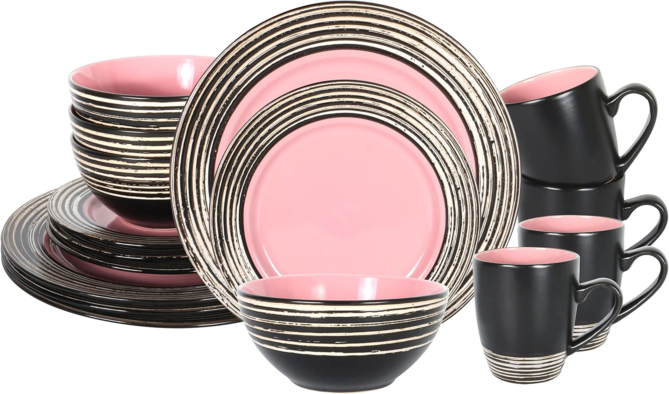 Amazon.com | American Atelier 12 Pc Dinnerware Set | Stoneware Dishes ...