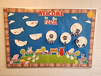 Amazon.com : ZOIIWA Welcome to The Farm Bulletin Board Set Farm Animals ...