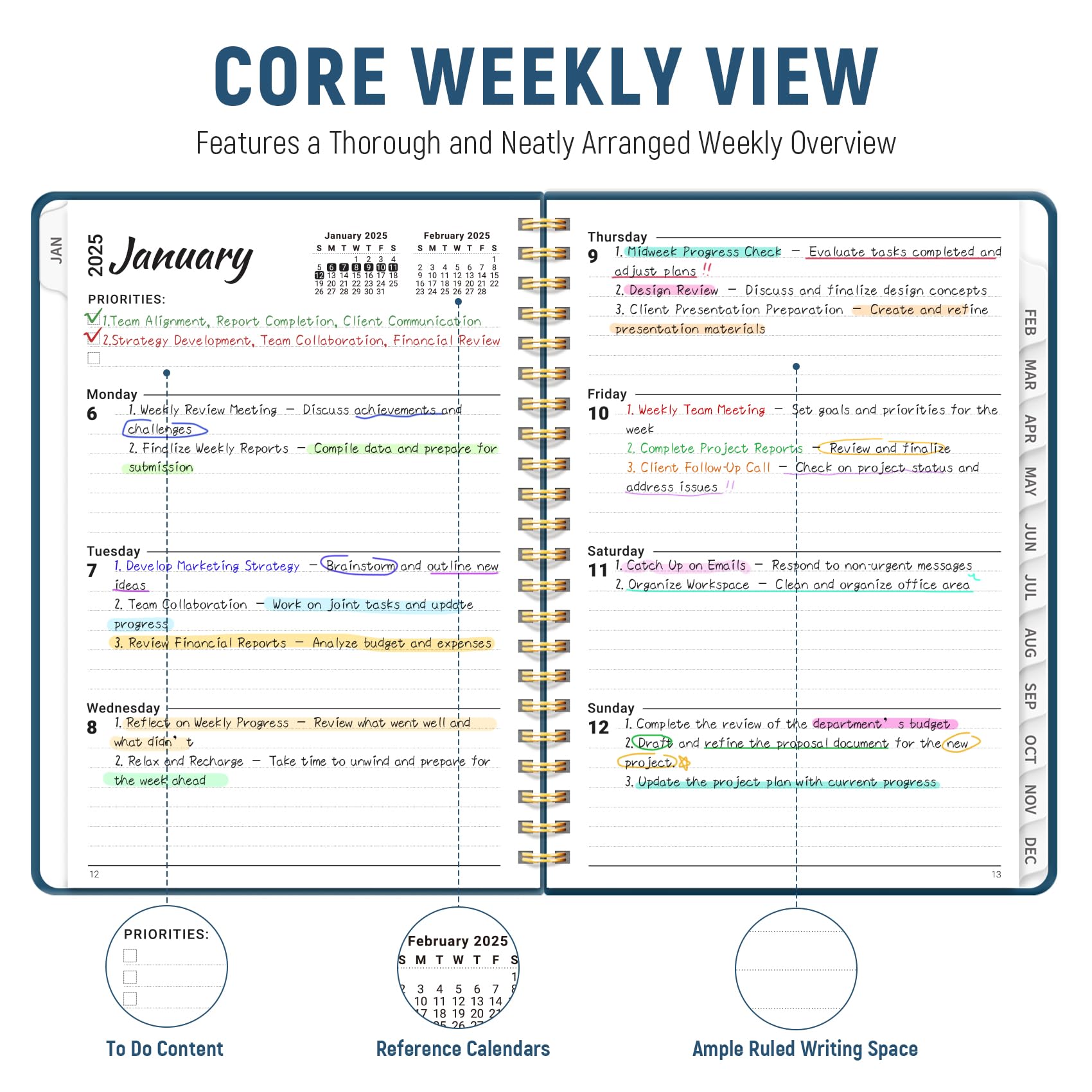 Snapklik.com : 2025 Planner - Weekly And Monthly Planner Spiral Bound ...