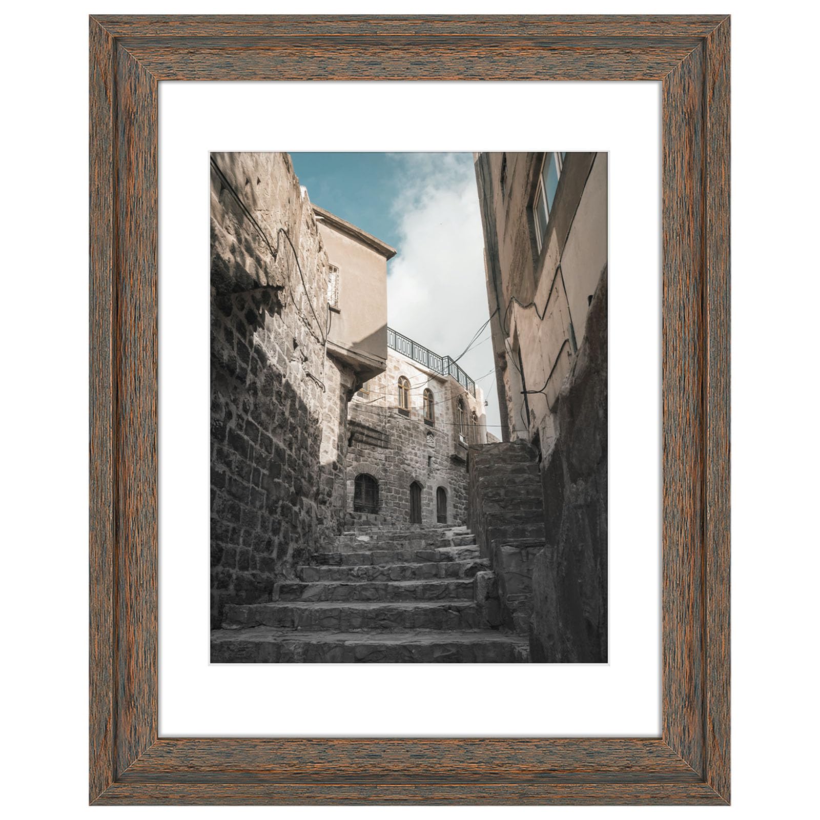 Amazon.com - Space Art Deco, Wood 14x18 Picture Frame Distressed Brown ...