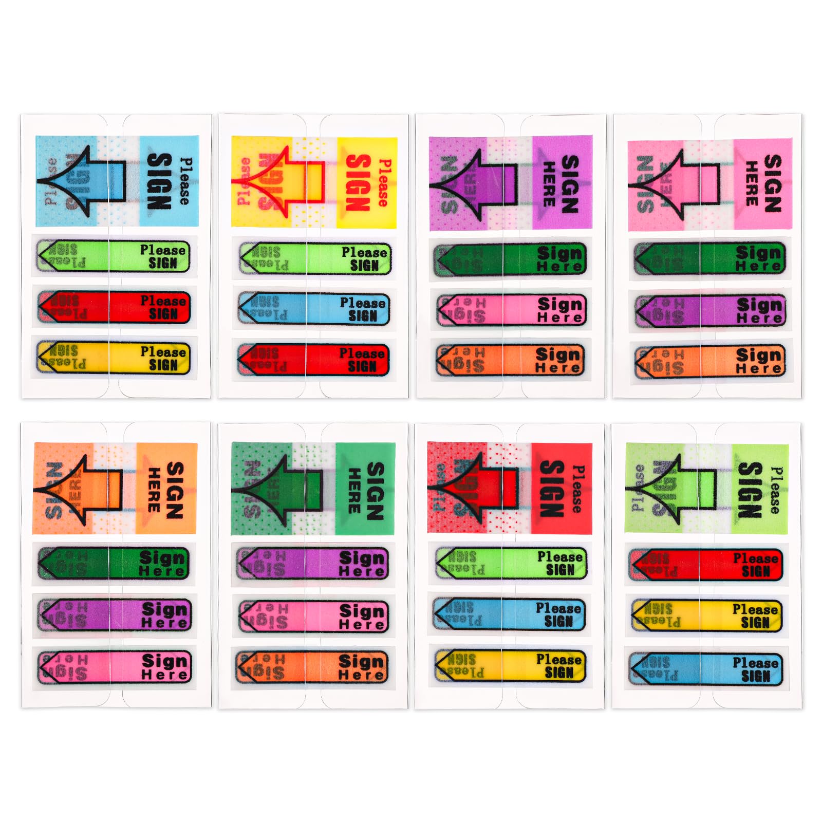 Amazon.com : 8 Packs/800pcs Sign Here Tabs & Please Sign Message Flags ...