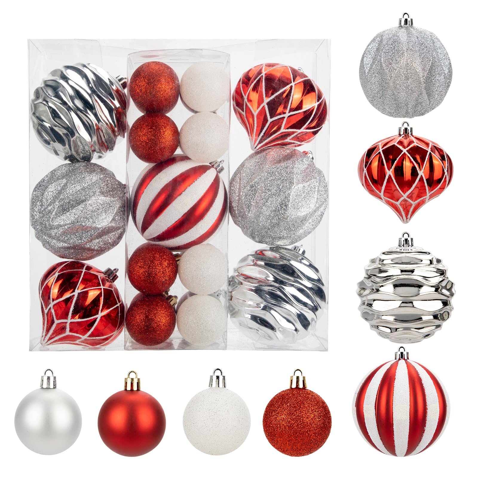 Amazon.com: 23ct Assorted Christmas Ball Ornaments Set Hanging ...