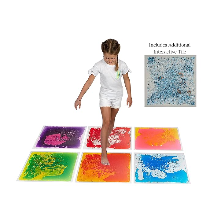 Buy Playlearn Liquid Floor Tiles - Gel Sensory Tiles - with Additional ...