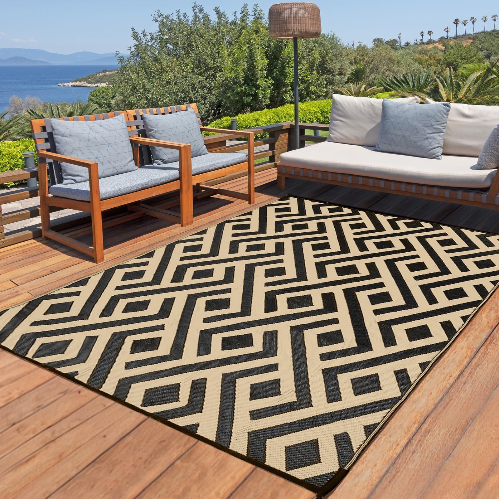 Amazon.com: Terrug Outdoor Rug Waterproof 4x6 Ft, Foldable Outdoor ...