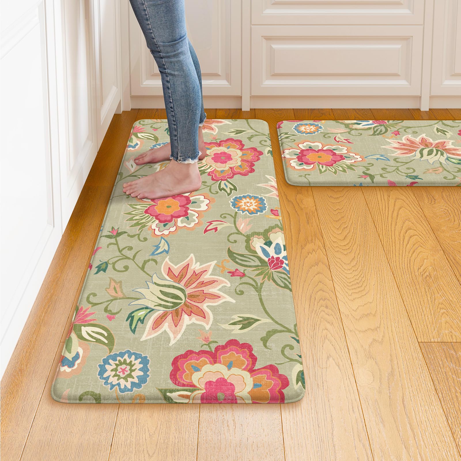 Amazon.com: LEEVAN Kitchen Mats for Floor Non-Slip, Cushioned Anti ...