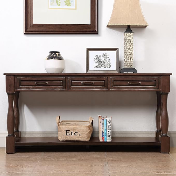 Amazon.com: P PURLOVE Console Table for Entryway, Antique Style Wood ...