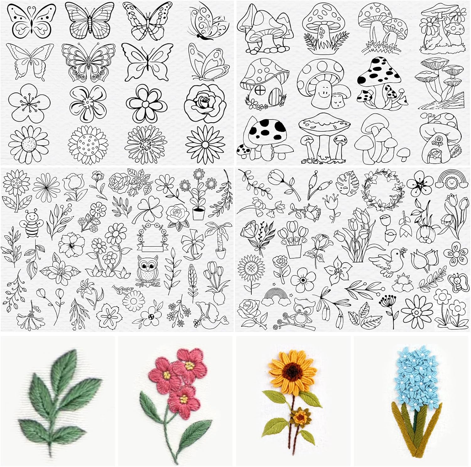 Amazon.com: 32+68 Pcs Water Soluble Stabilizer for Embroidery Patterns ...